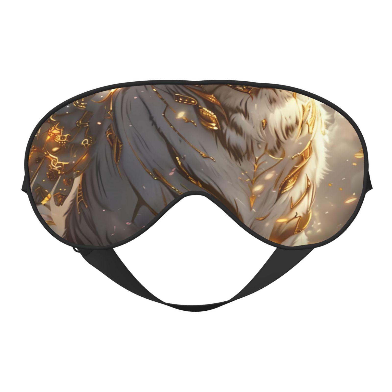 Uemuo Golden White Tiger Pattern Sleep Eye Mask - Light Blocking Sleep ...