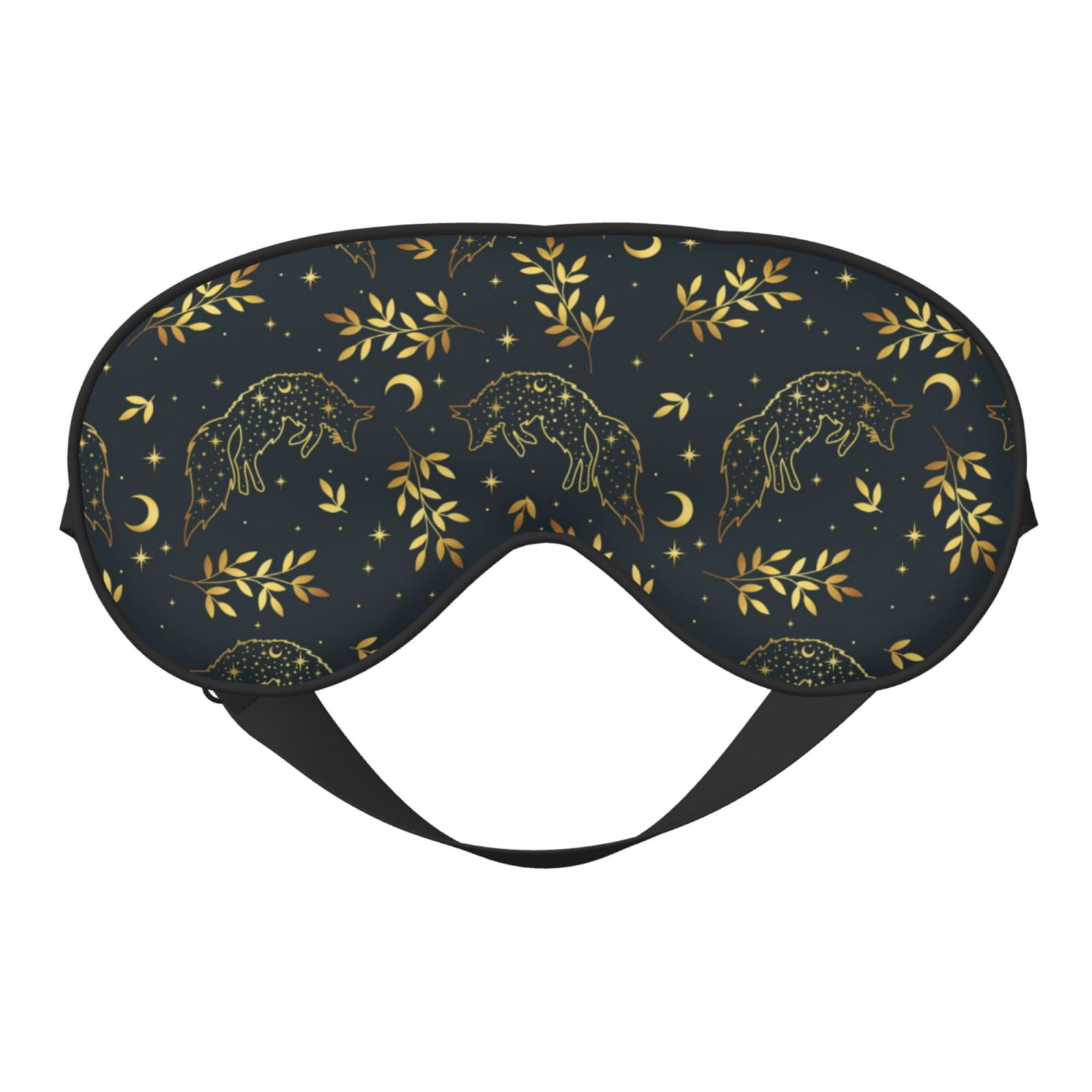 Uemuo Golden line fox Pattern Sleep Eye Mask - Light Blocking Sleep ...