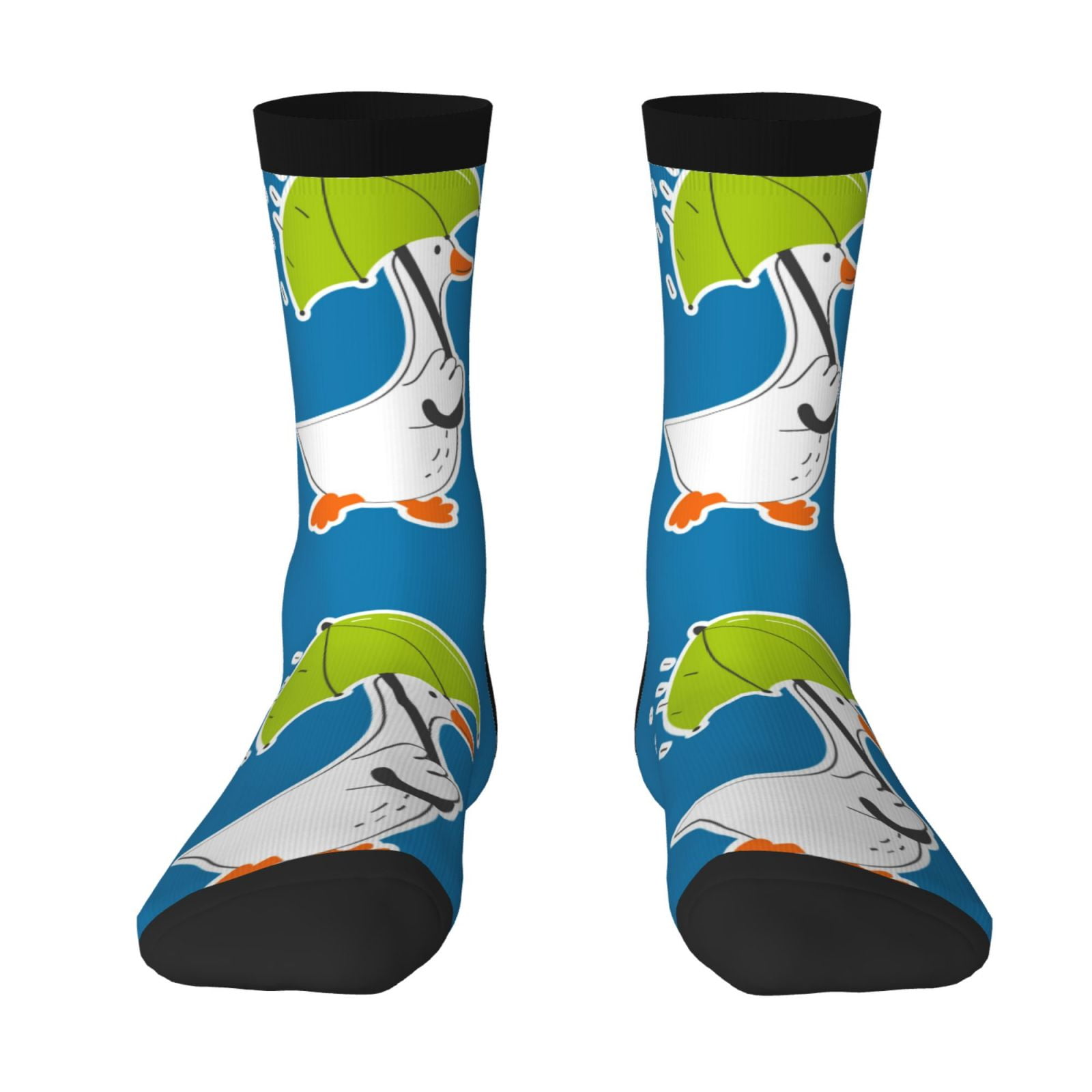 Uemuo Goose Holding an Umbrella Pattern Women's Crew Socks, Soft ...