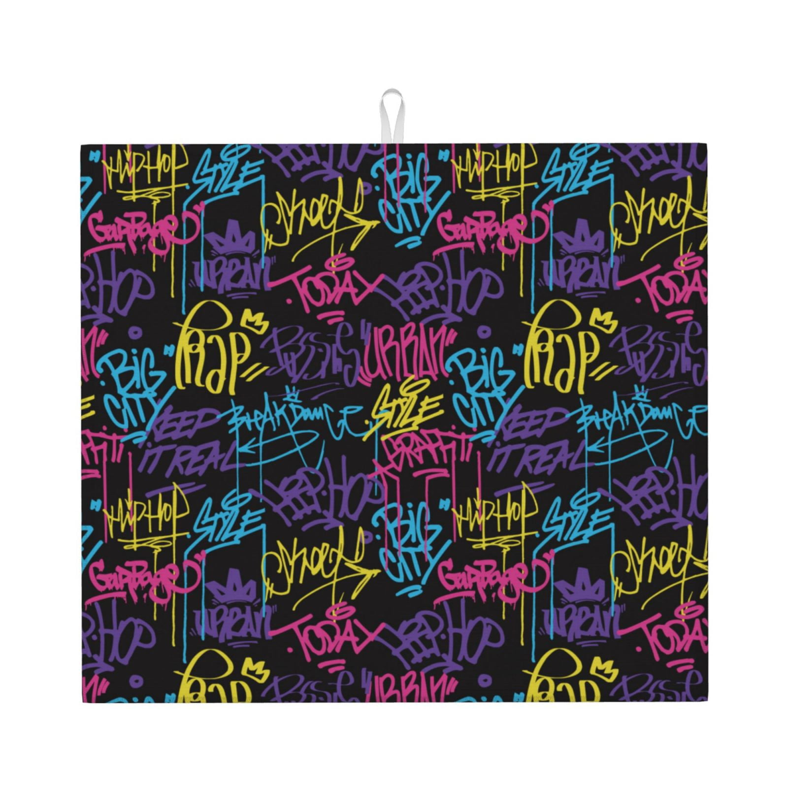 Uemuo Graffiti Art Pattern Dish Drying Mat,16*18 inch Absorbent Dish ...