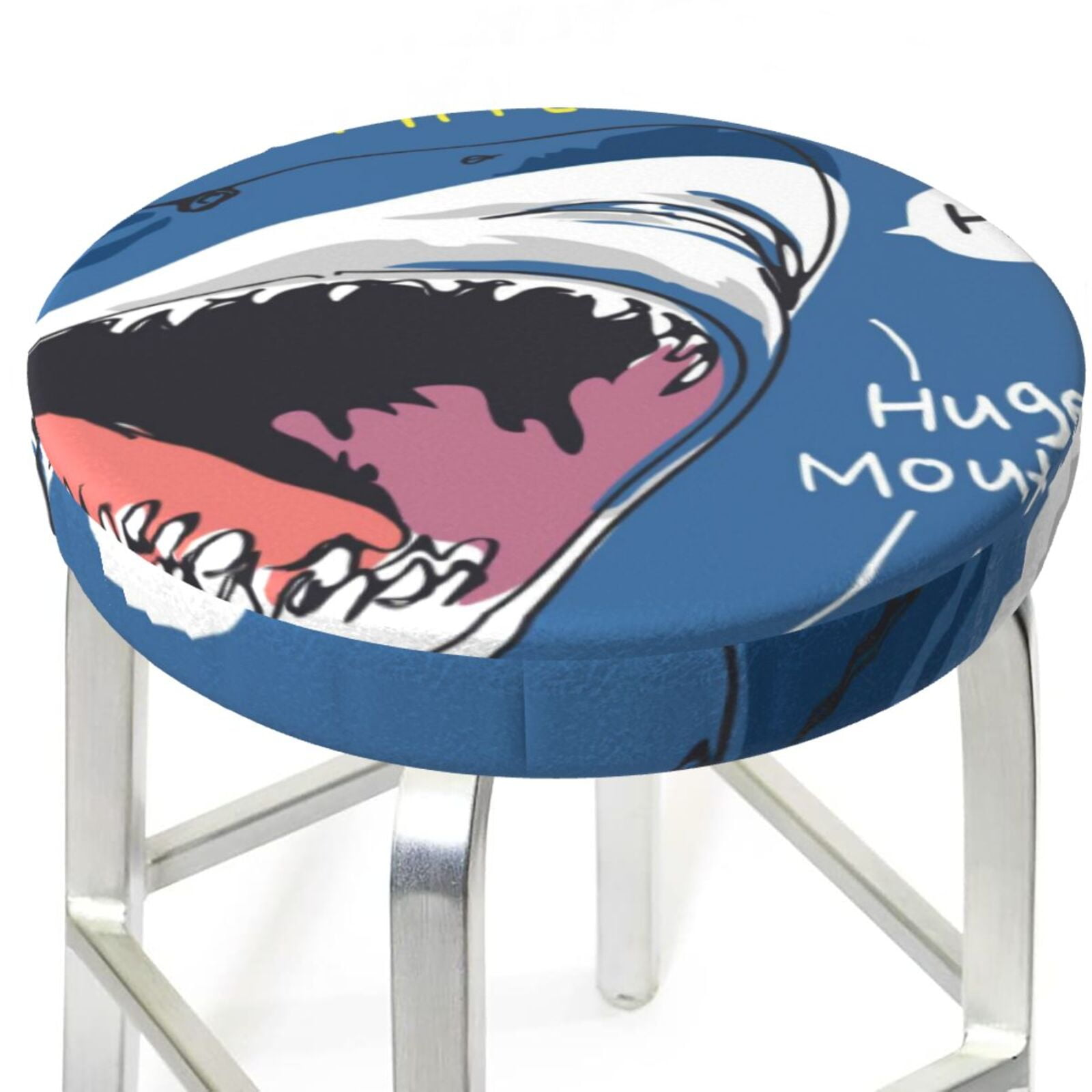 Uemuo Great White Shark Pattern Round Bar Stool Seat Covers Washable ...