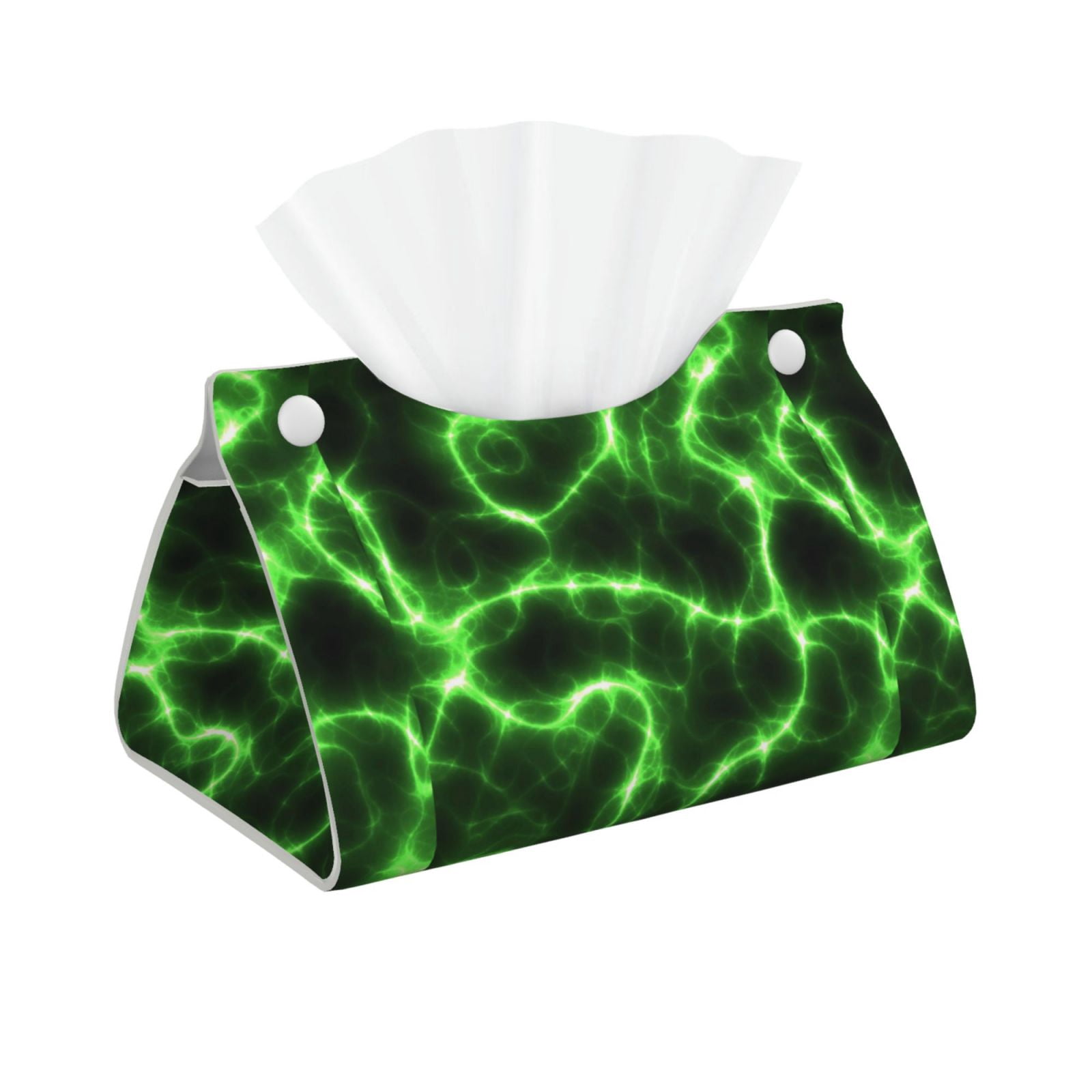 Uemuo Green Lightning Pattern Tissue Box Cover Holder, Triangle with ...