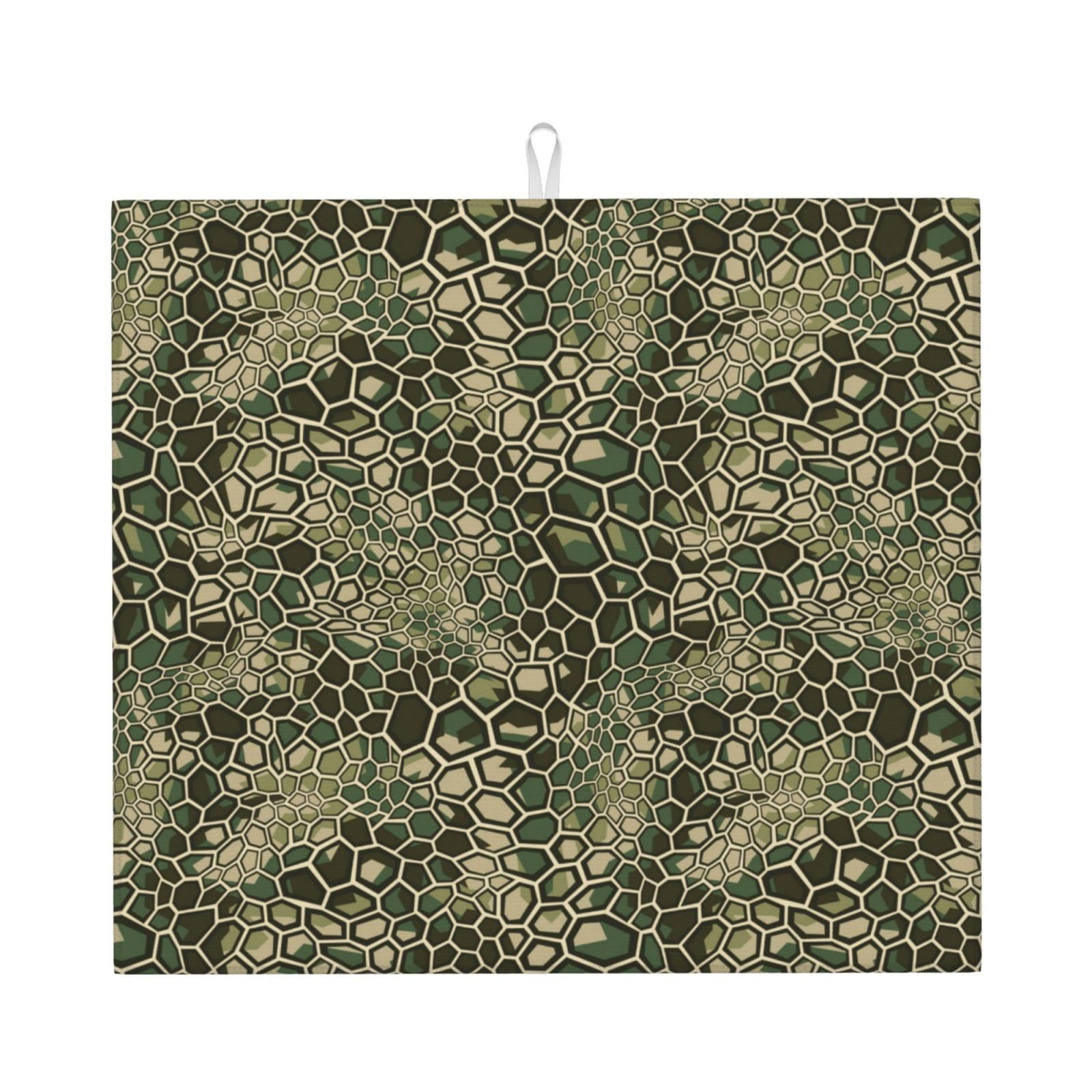 Uemuo Green Snake Skin Pattern Dish Drying Mat,16*18 inch Absorbent ...