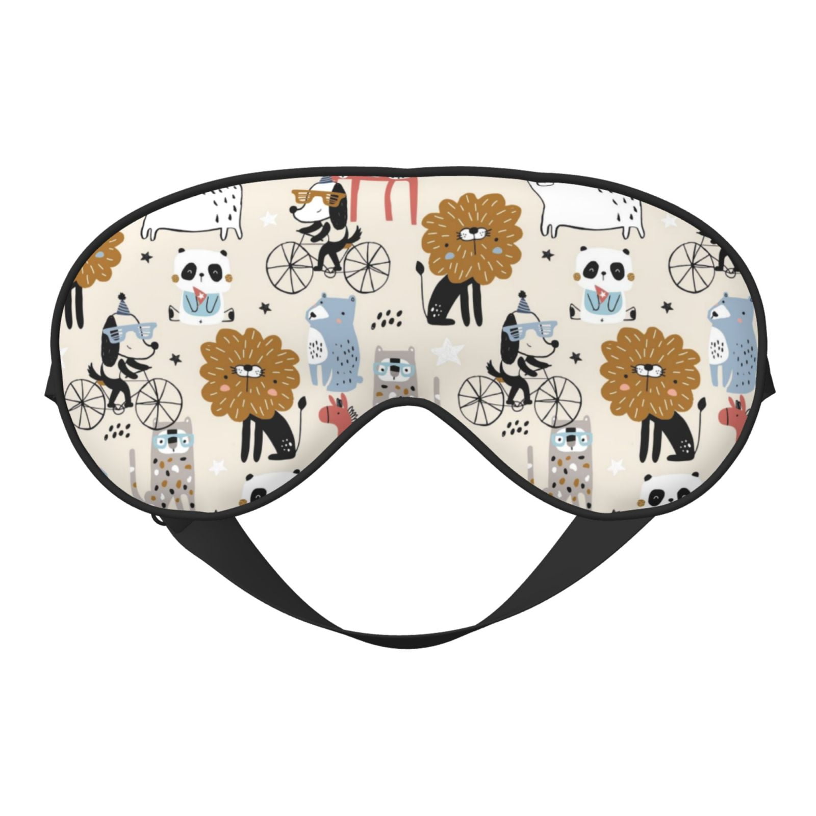 Uemuo Hand Drawn Animals Pattern Sleep Eye Mask - Light Blocking Sleep ...