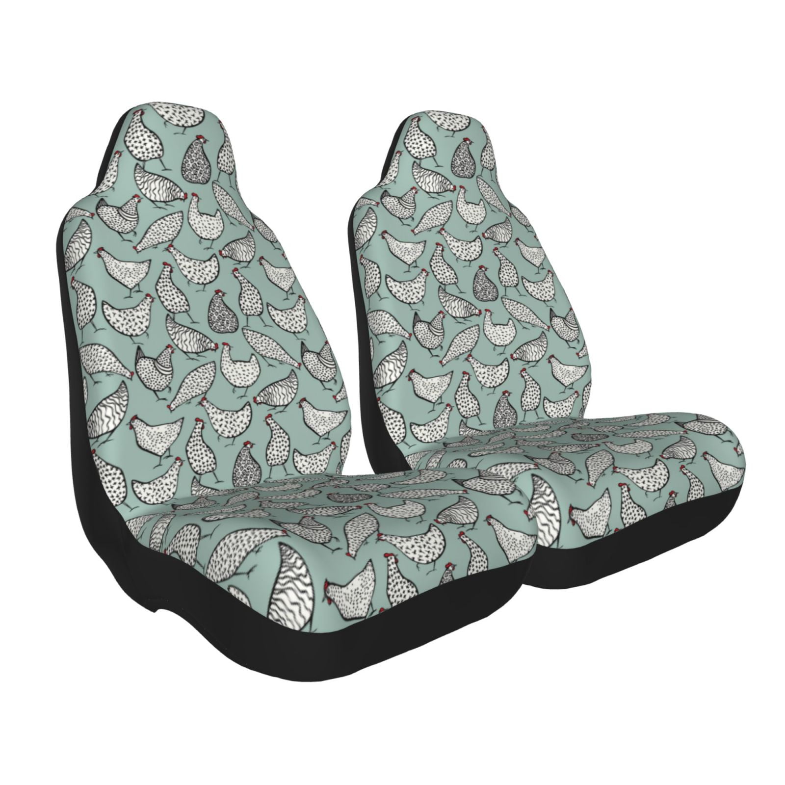 Uemuo Hand Drawn Chickens Pattern Car Seat Covers for Front Seats ...