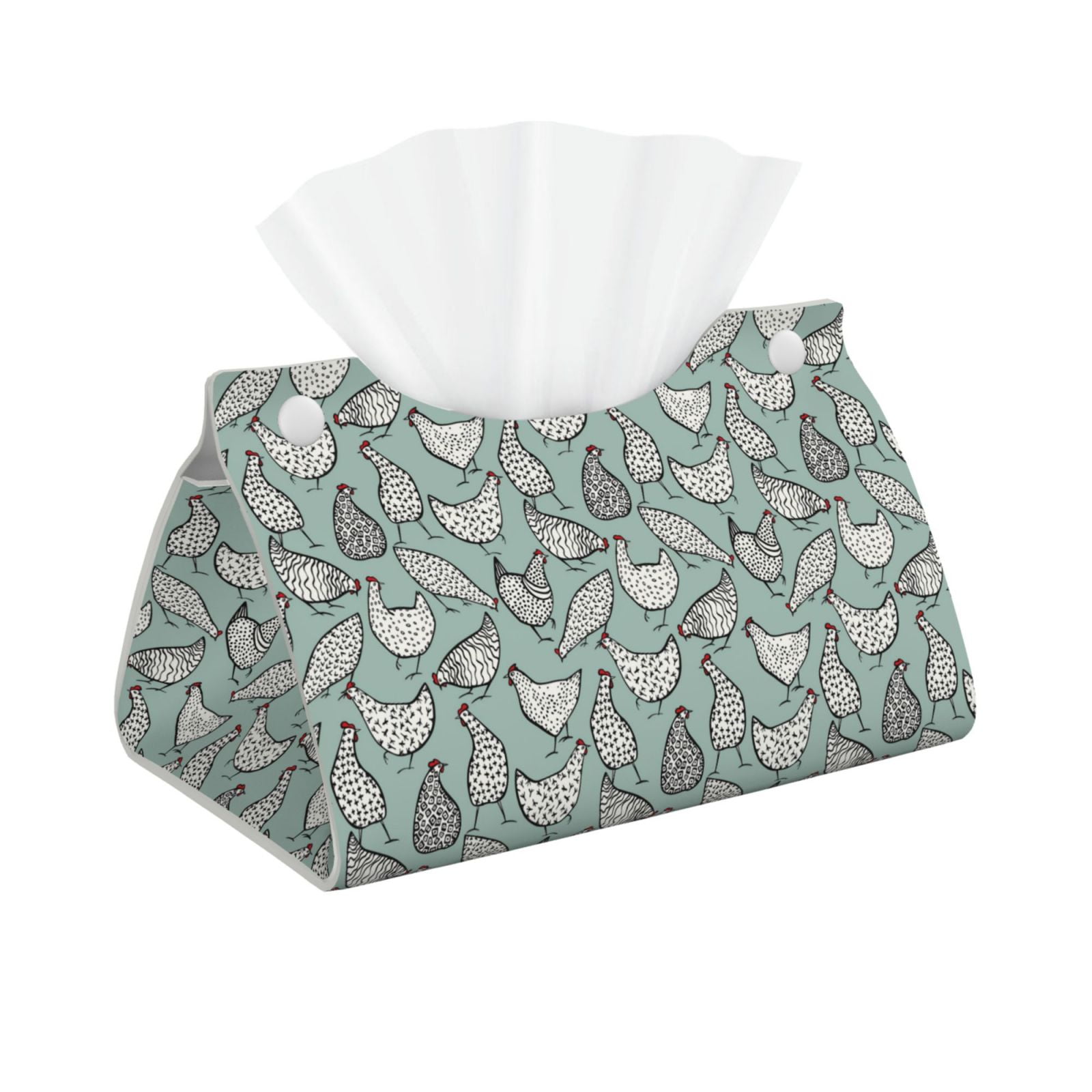 Uemuo Hand Drawn Chickens Pattern Tissue Box Cover Holder, Triangle ...