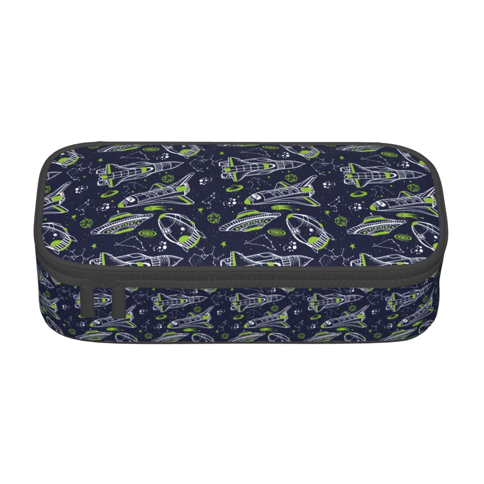 Uemuo Hand Drawn Rockets Printed Large Pencil Case, Big Capacity Pencil ...