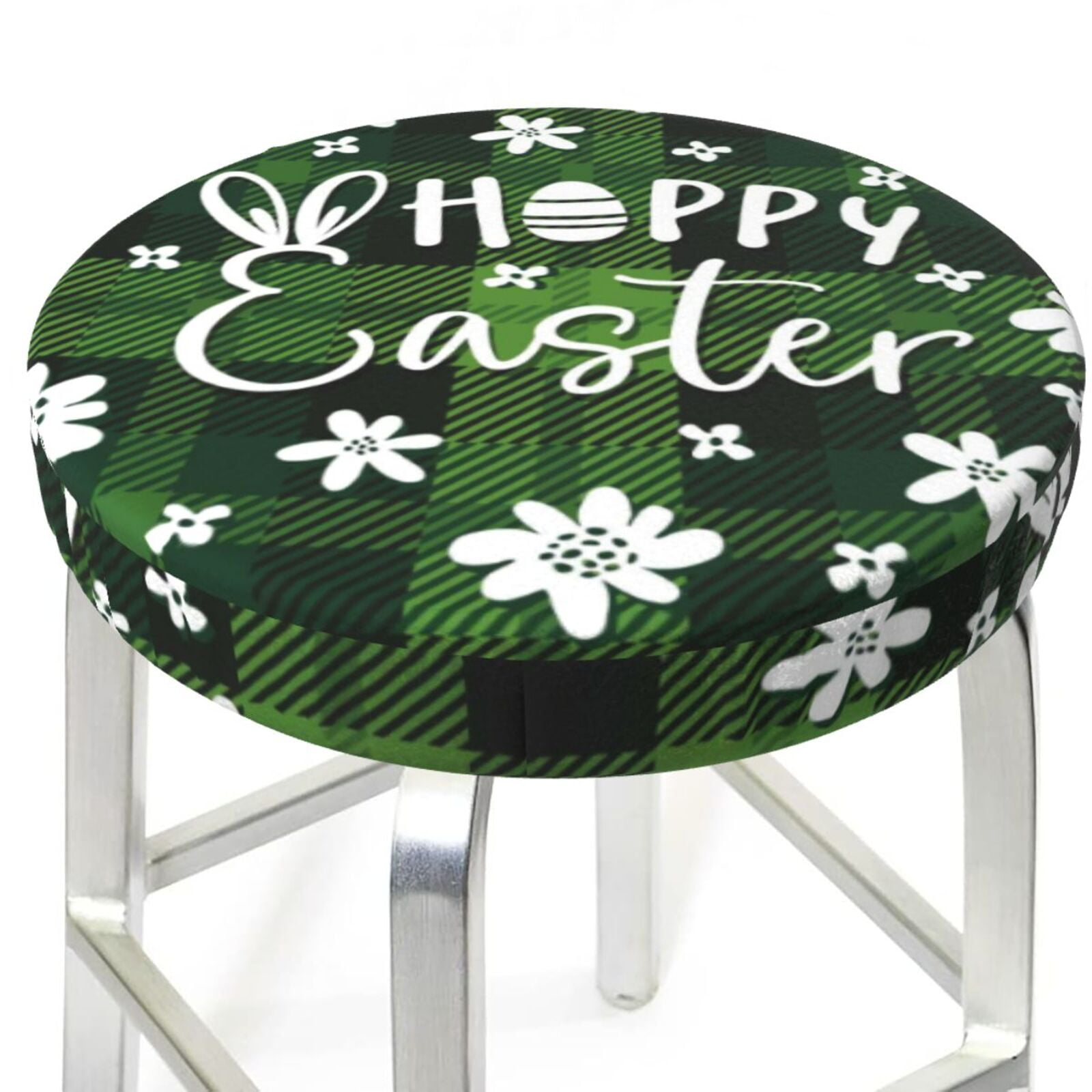 Uemuo Happy Easter Pattern Round Bar Stool Seat Covers Washable Stool ...