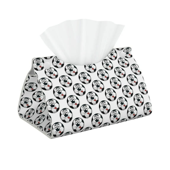 Uemuo Happy Football Pattern Tissue Box Cover Holder, Triangle with ...