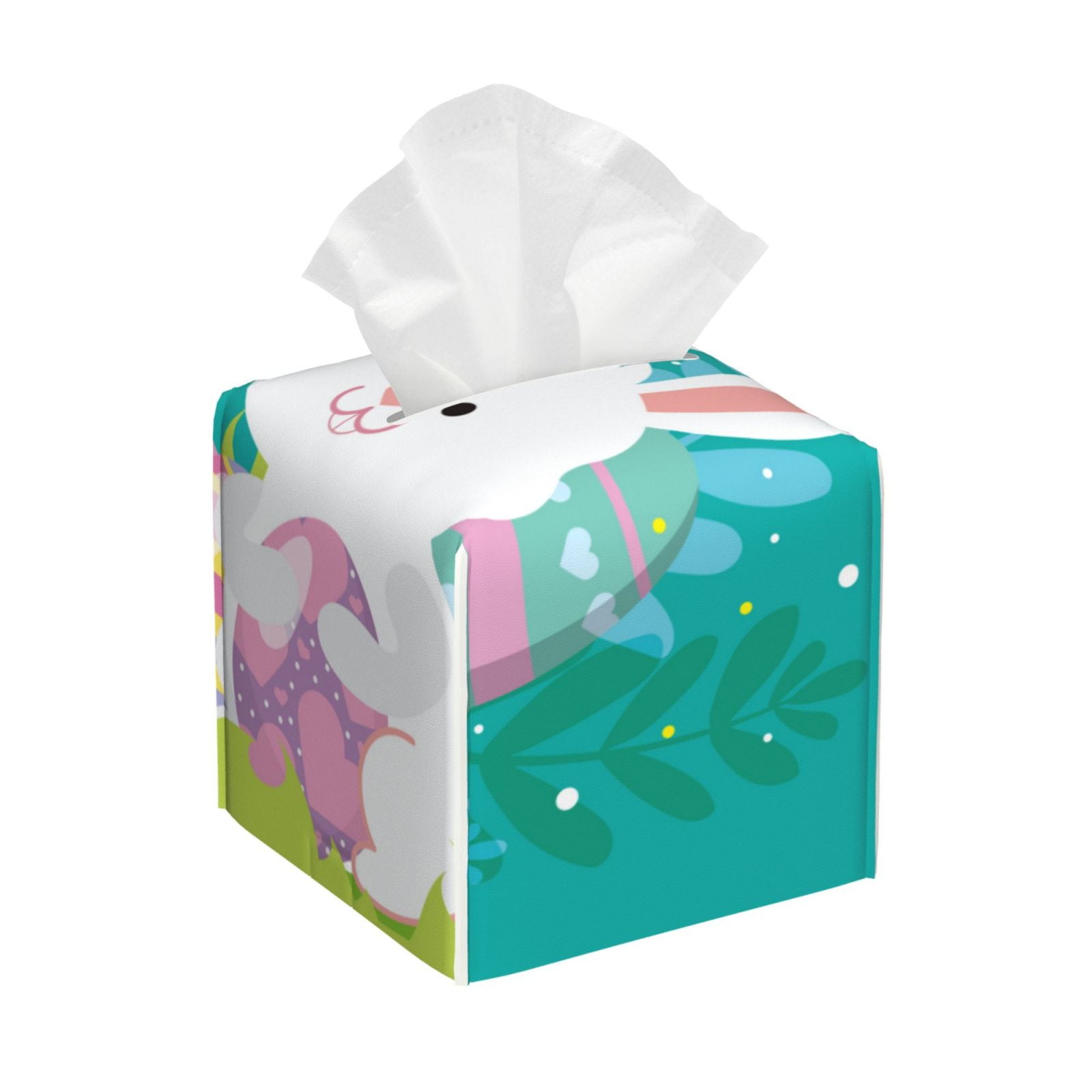 Uemuo Happy easter Pattern Tissue Box Cover Holder, Square with Bottom ...