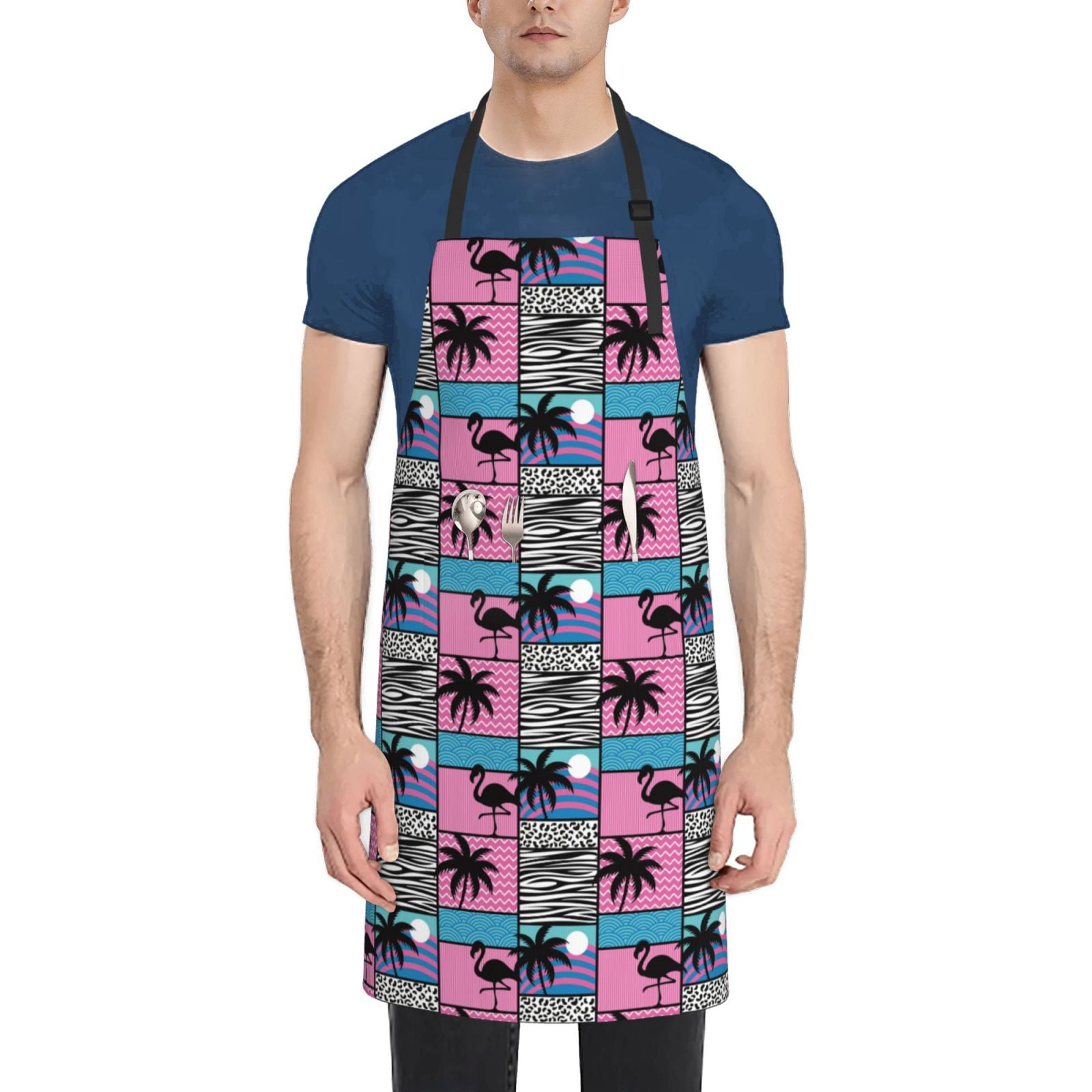 Uemuo Hawaii Palms Pattern Waterproof Apron Adjustable Dishwasher Apron ...