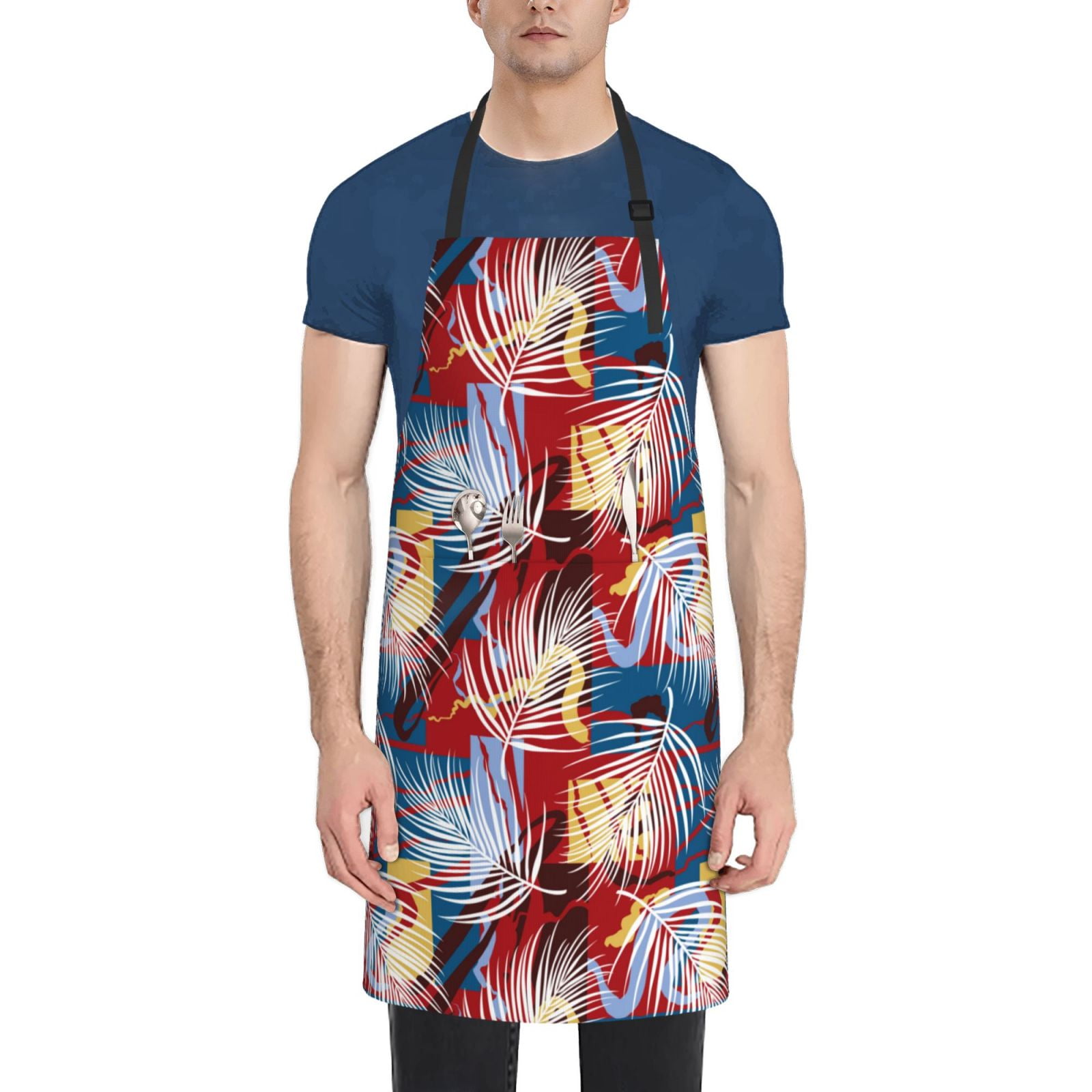 Uemuo Hawaiian Style Pattern Waterproof Apron Adjustable Dishwasher ...