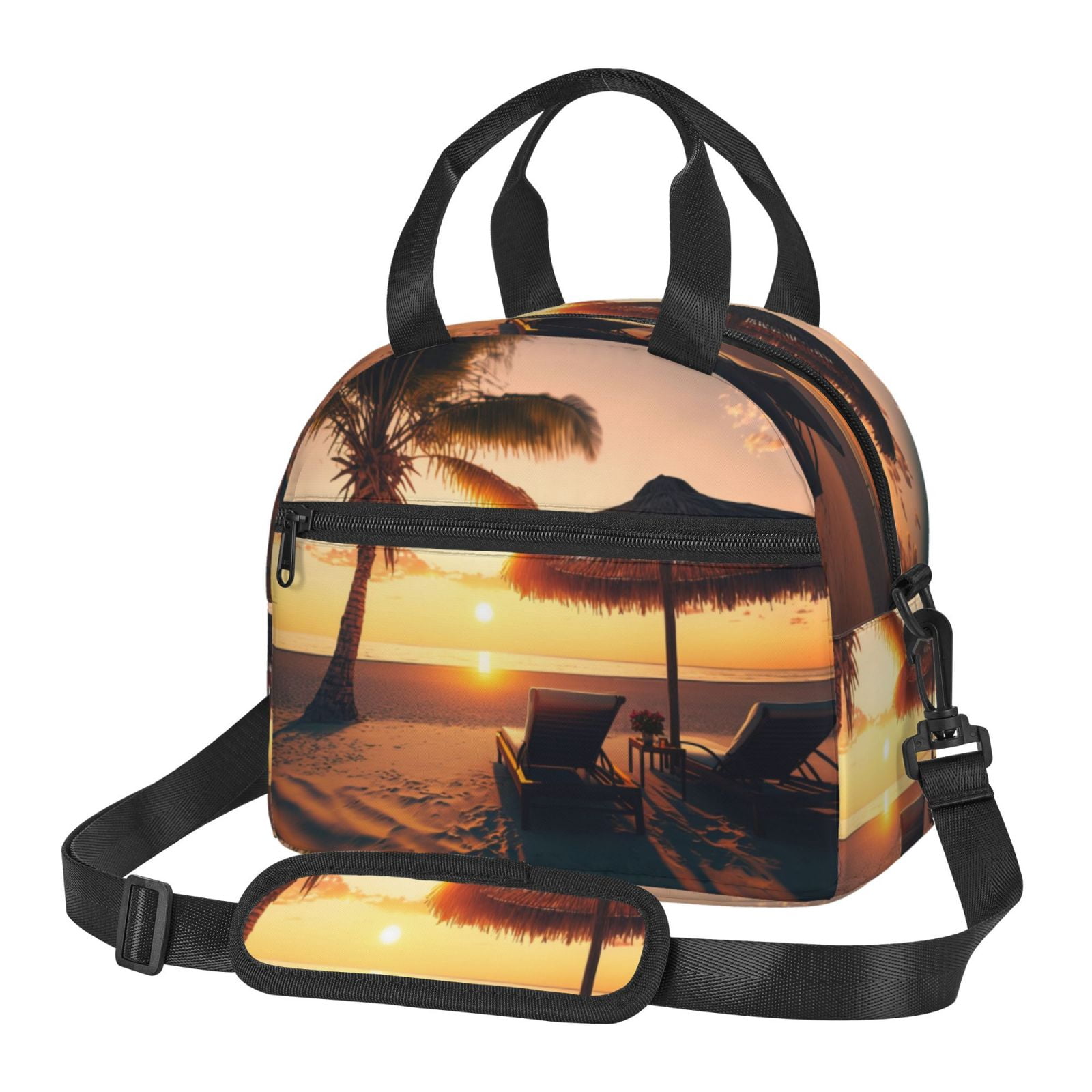 Uemuo Hawaiian Sunset Beach Printed Lunch Bag Lunch Box Reusable ...