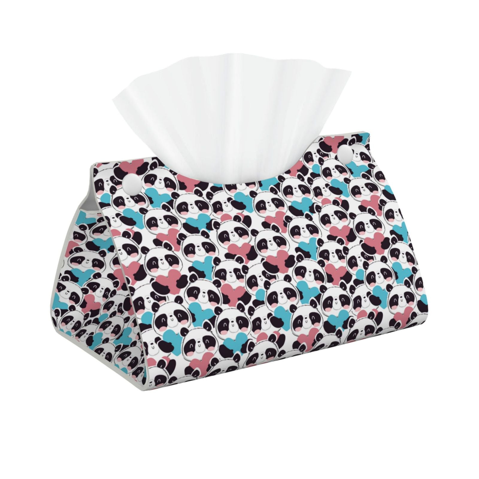 Uemuo Heart Panda Pattern Tissue Box Cover Holder, Triangle with Bottom ...