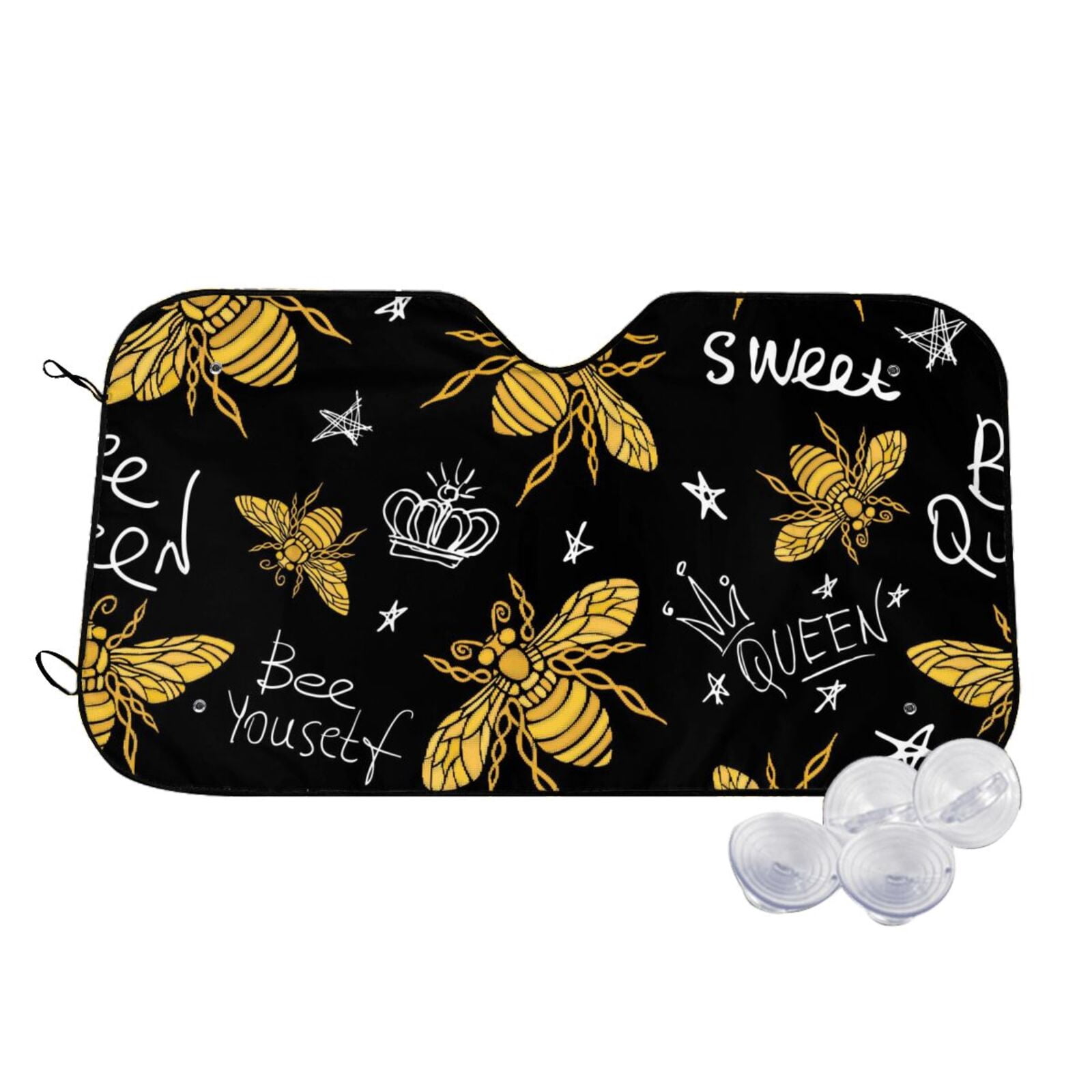 Uemuo Hohey Bee Golden Embroidery Pattern Accordion Car Windshield Sun ...