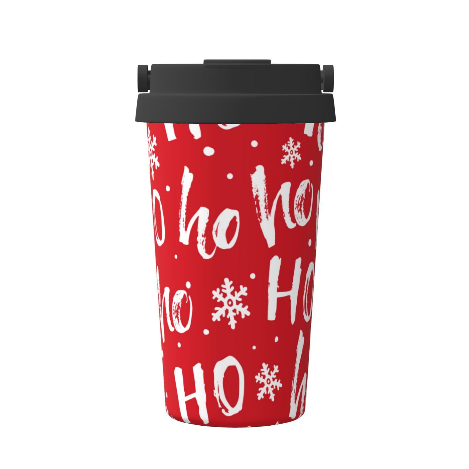Uemuo Hohoho Print Carry Insulated Coffee Mug, Travel Mug with Hidden ...