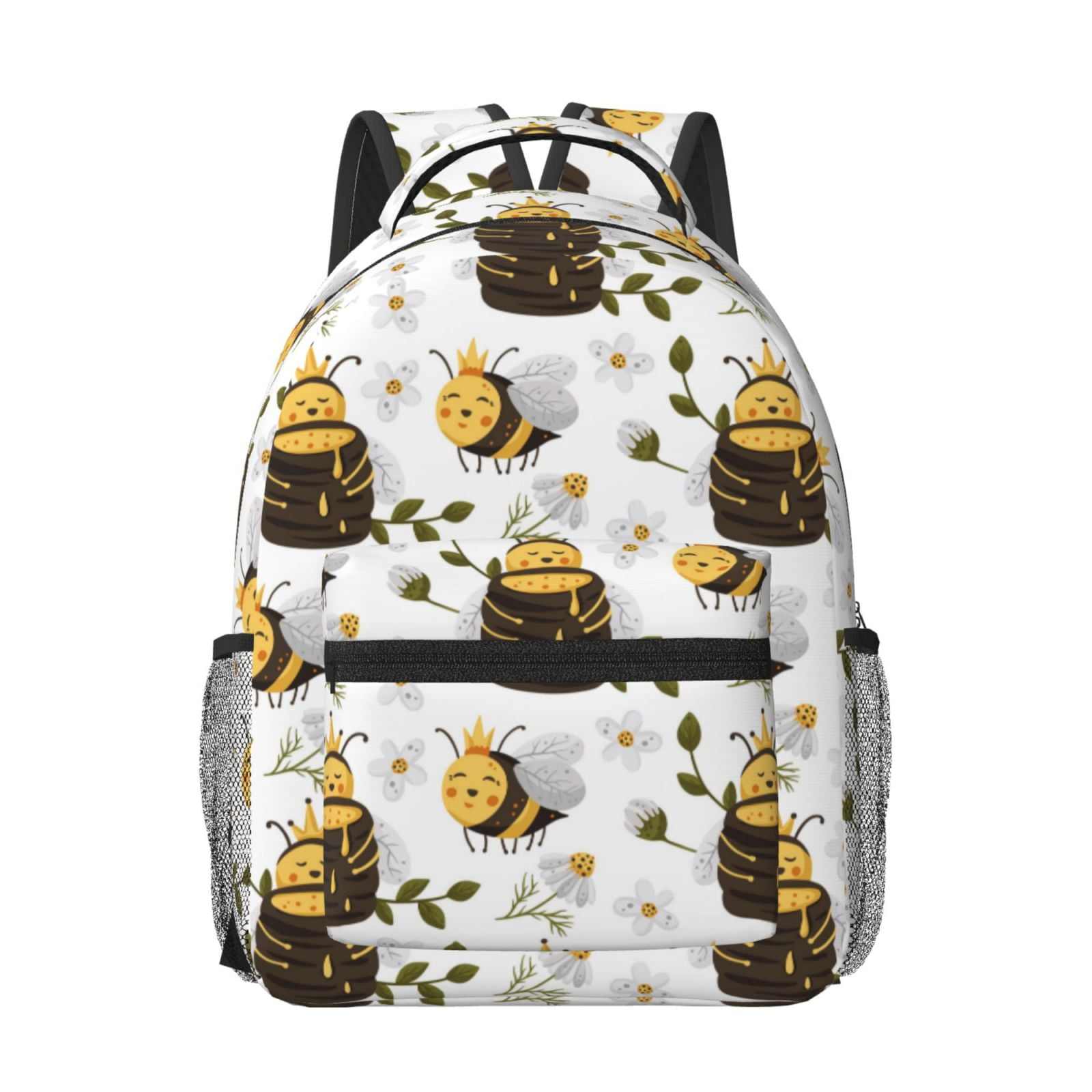 Uemuo Honey Bee Insect Printed Student Durable Water-resistant Backpack ...