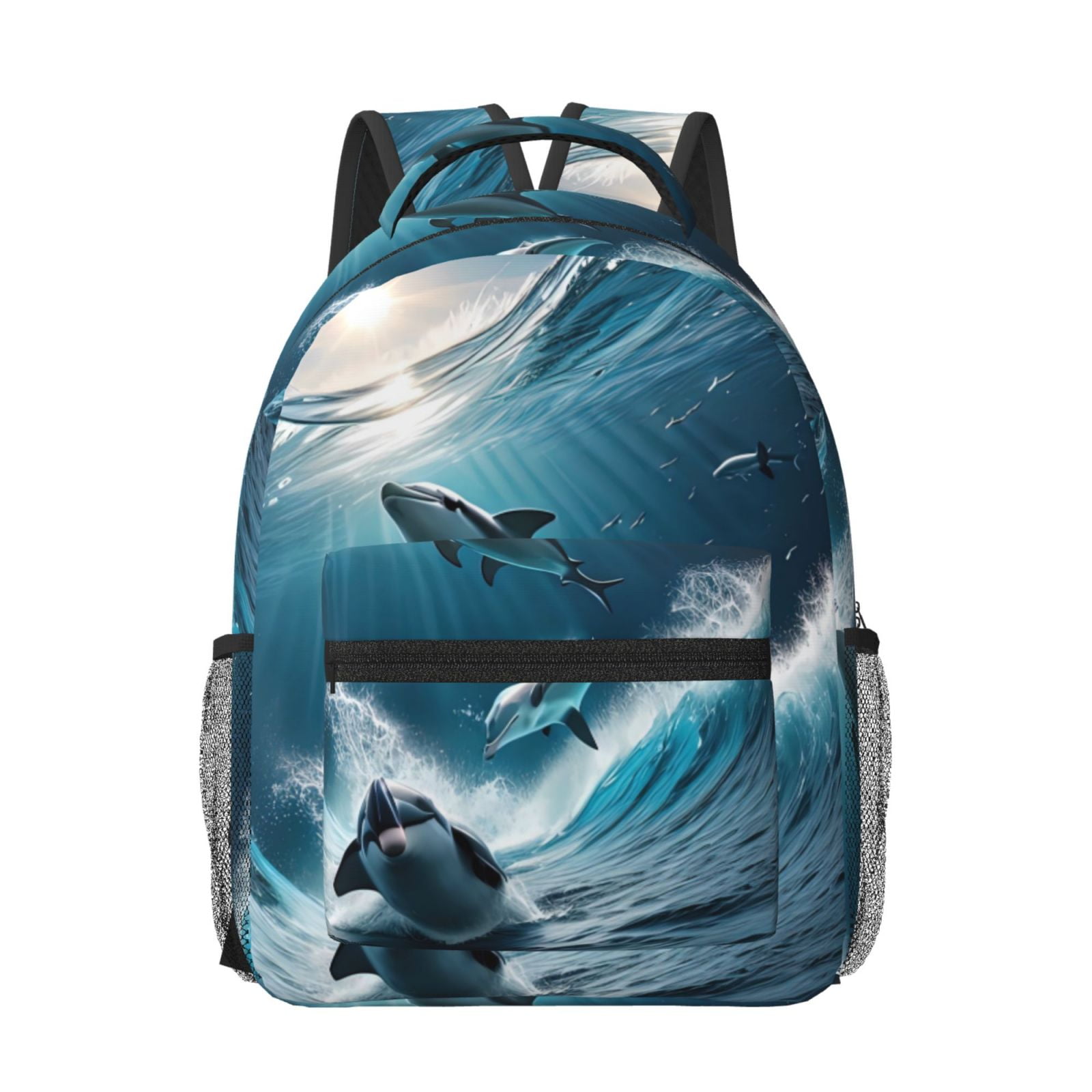 Uemuo Ice Blue Ocean Cute Dolphin A Printed Student Durable Water ...