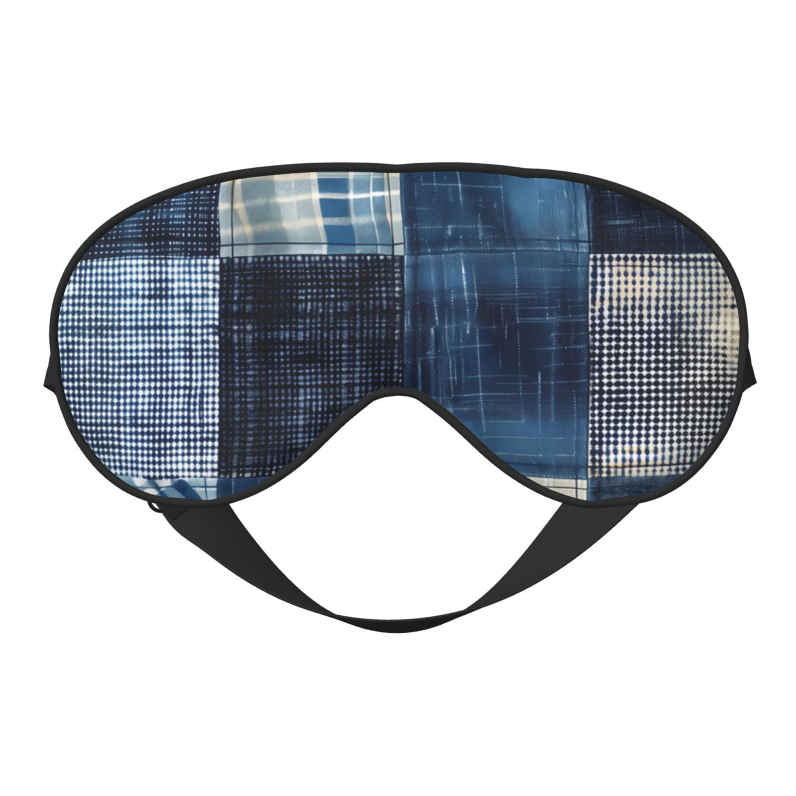 Uemuo Indigo Patchwork Quilt Pattern Sleep Eye Mask - Light Blocking ...