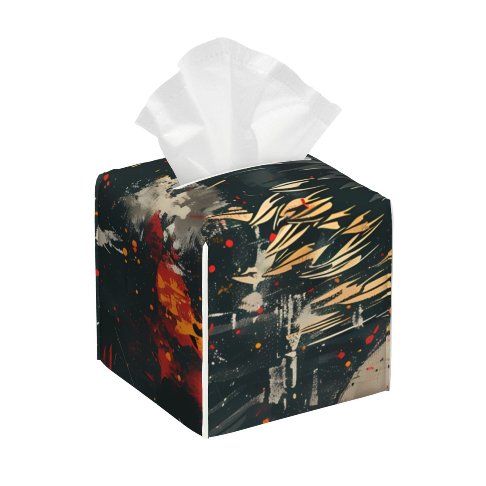 Uemuo Ink Style Bald Eagle Tissue Box Cover Holder, Square with Bottom ...