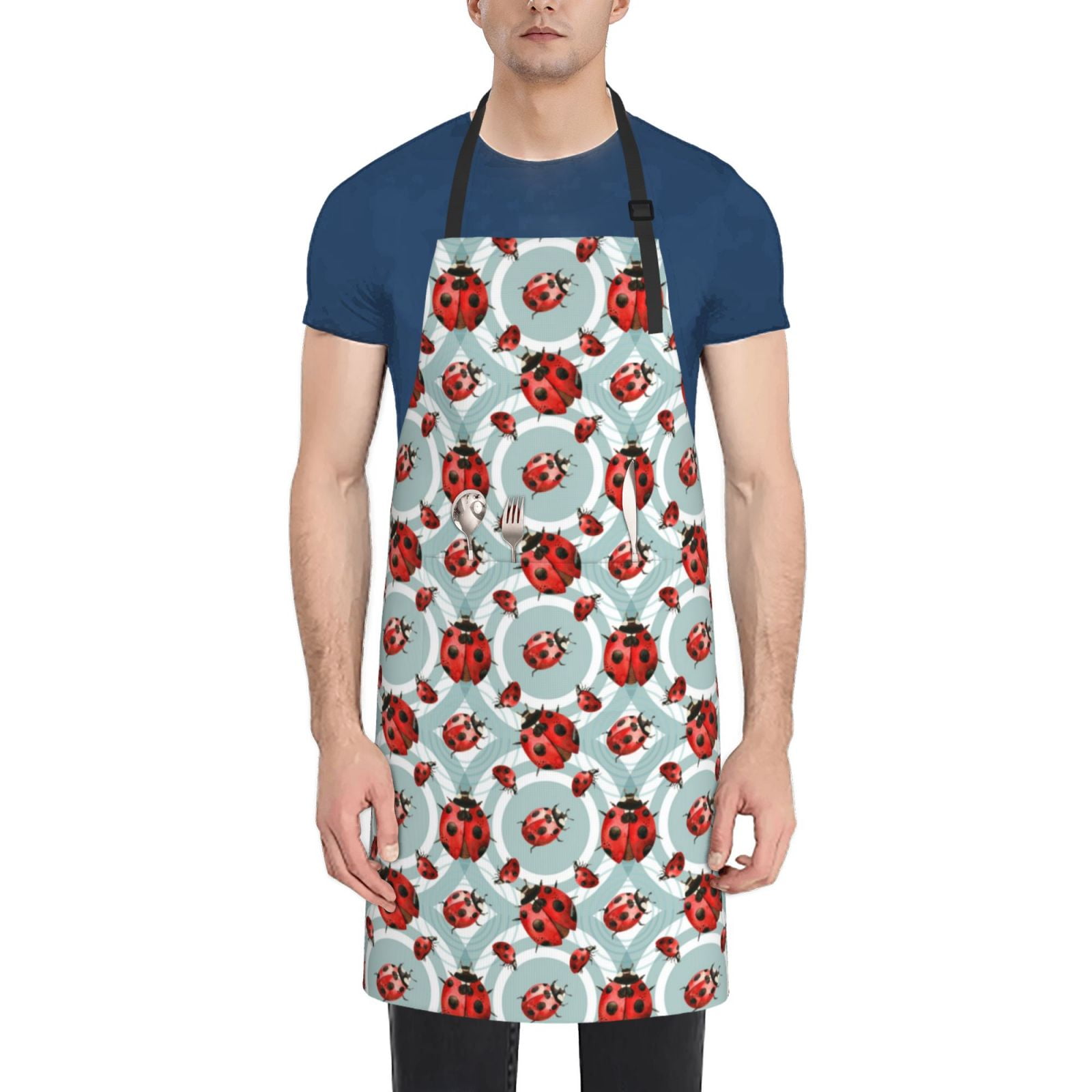 Uemuo Insects Pattern Waterproof Apron Adjustable Dishwasher Apron ...