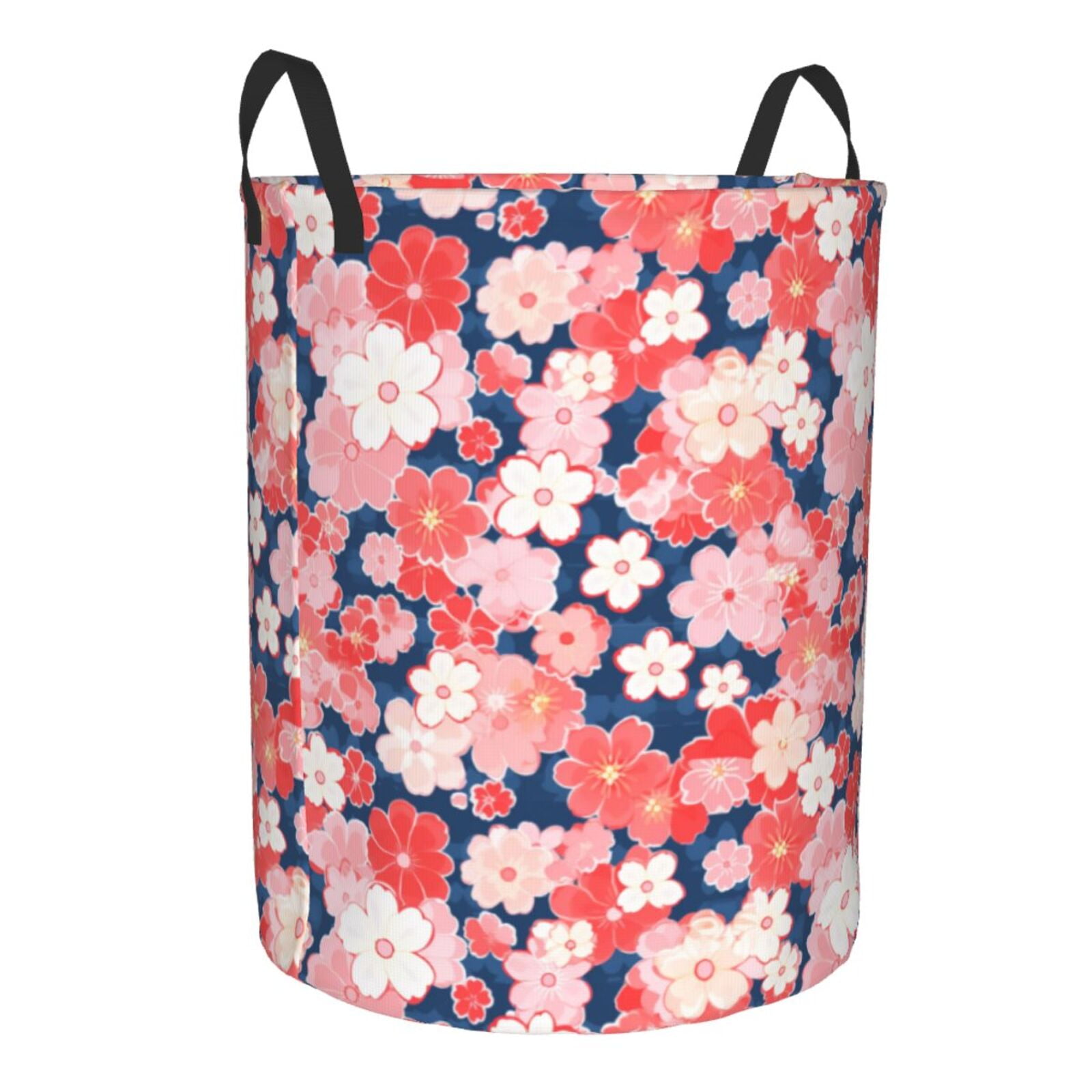 Uemuo Japanese Cherry Blossoms Pattern Circular Laundry Hamper Basket ...