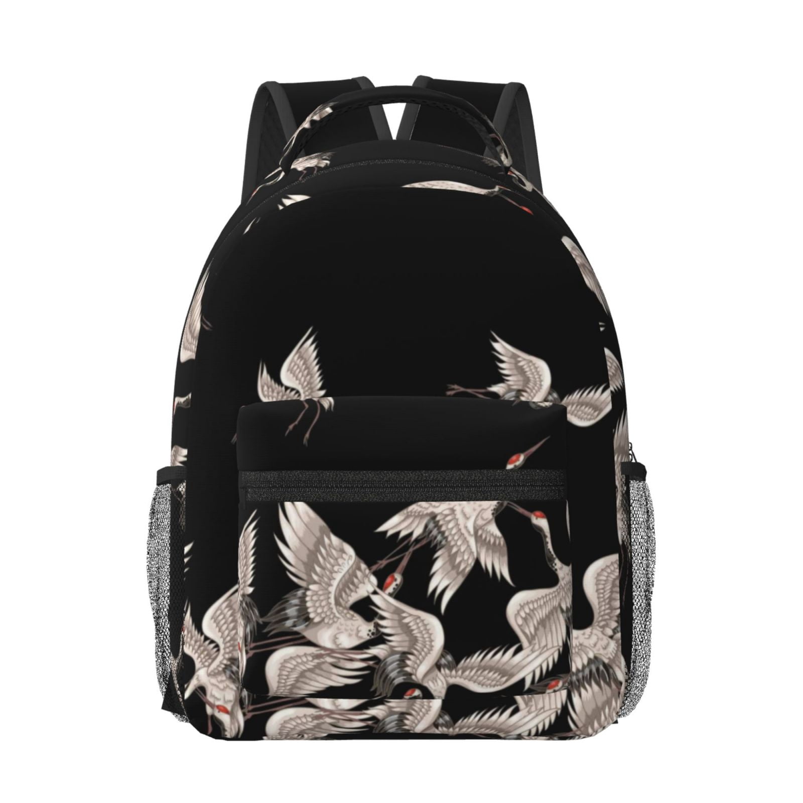 Uemuo Japanese White Crane Printed Student Durable Water-resistant ...