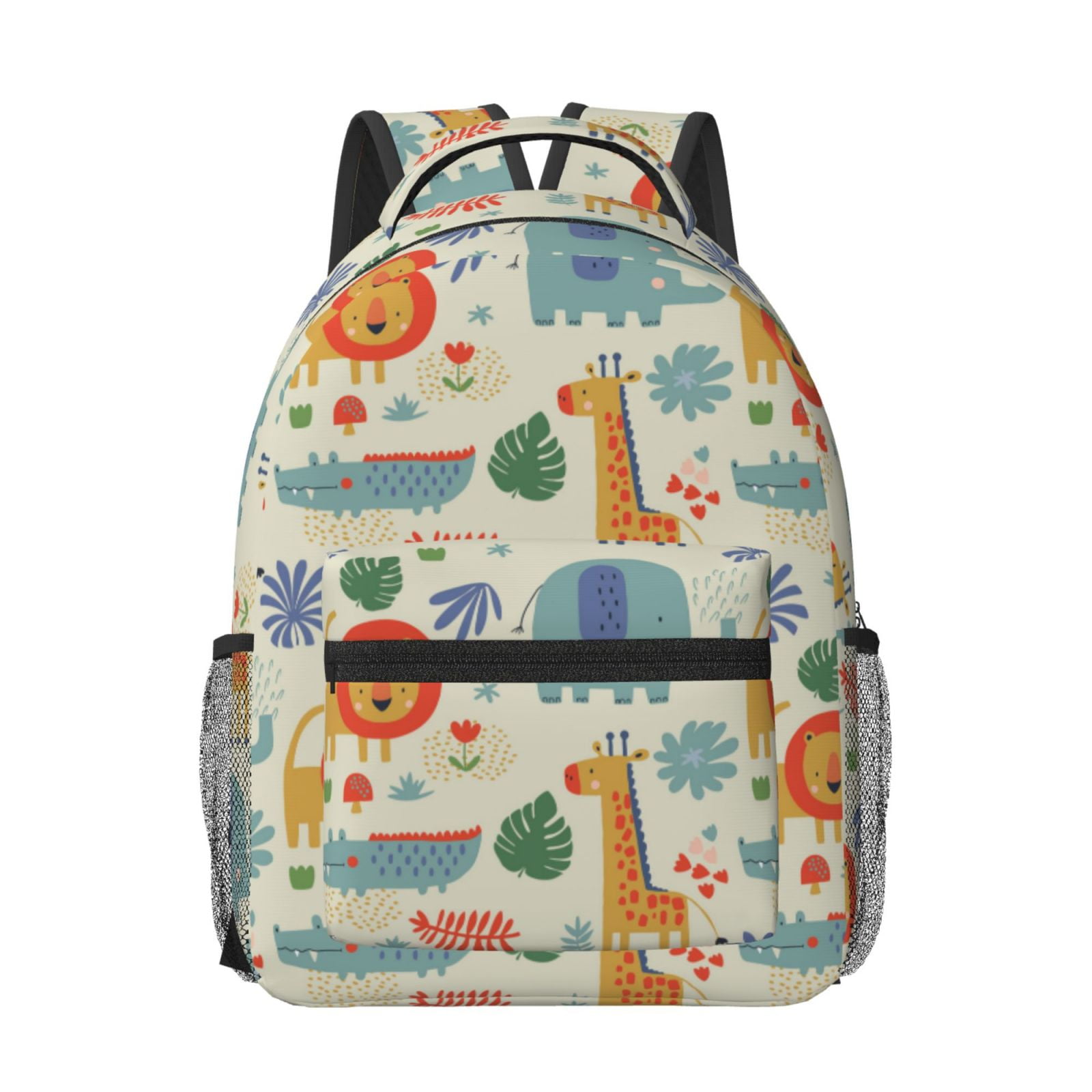 Uemuo Jungle Animals Printed Student Durable Water-resistant Backpack ...
