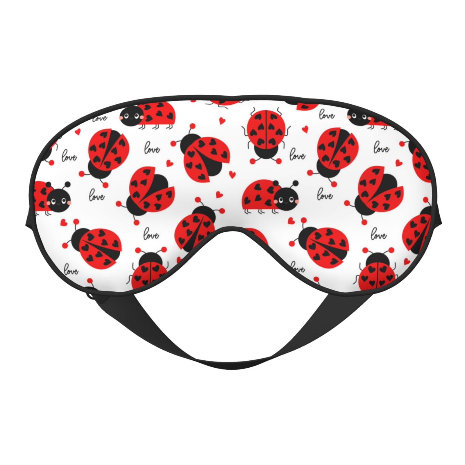 Uemuo Ladybug And Heart Pattern Sleep Eye Mask - Light Blocking Sleep ...