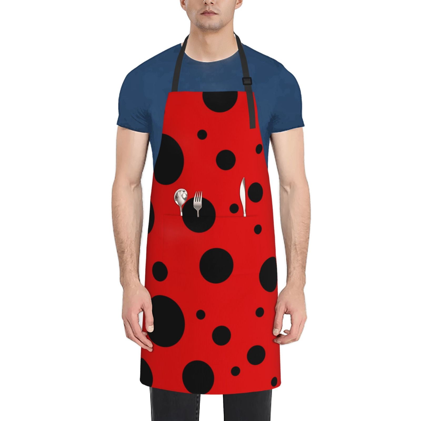 Uemuo Ladybug Pattern Pattern Waterproof Apron Adjustable Dishwasher ...