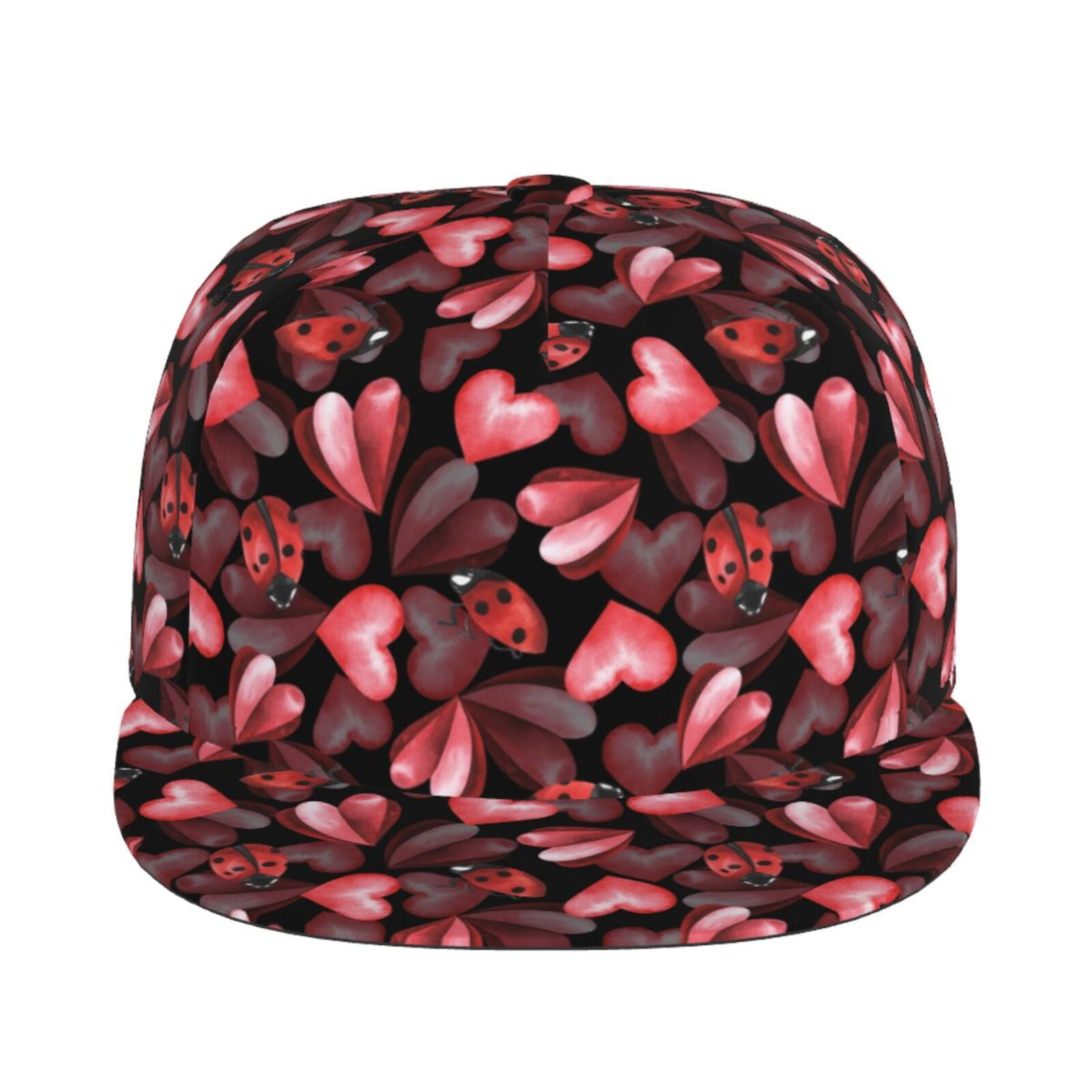 Uemuo Ladybugs and Red Hearts Pattern Women's Baseball Cap,Straight ...
