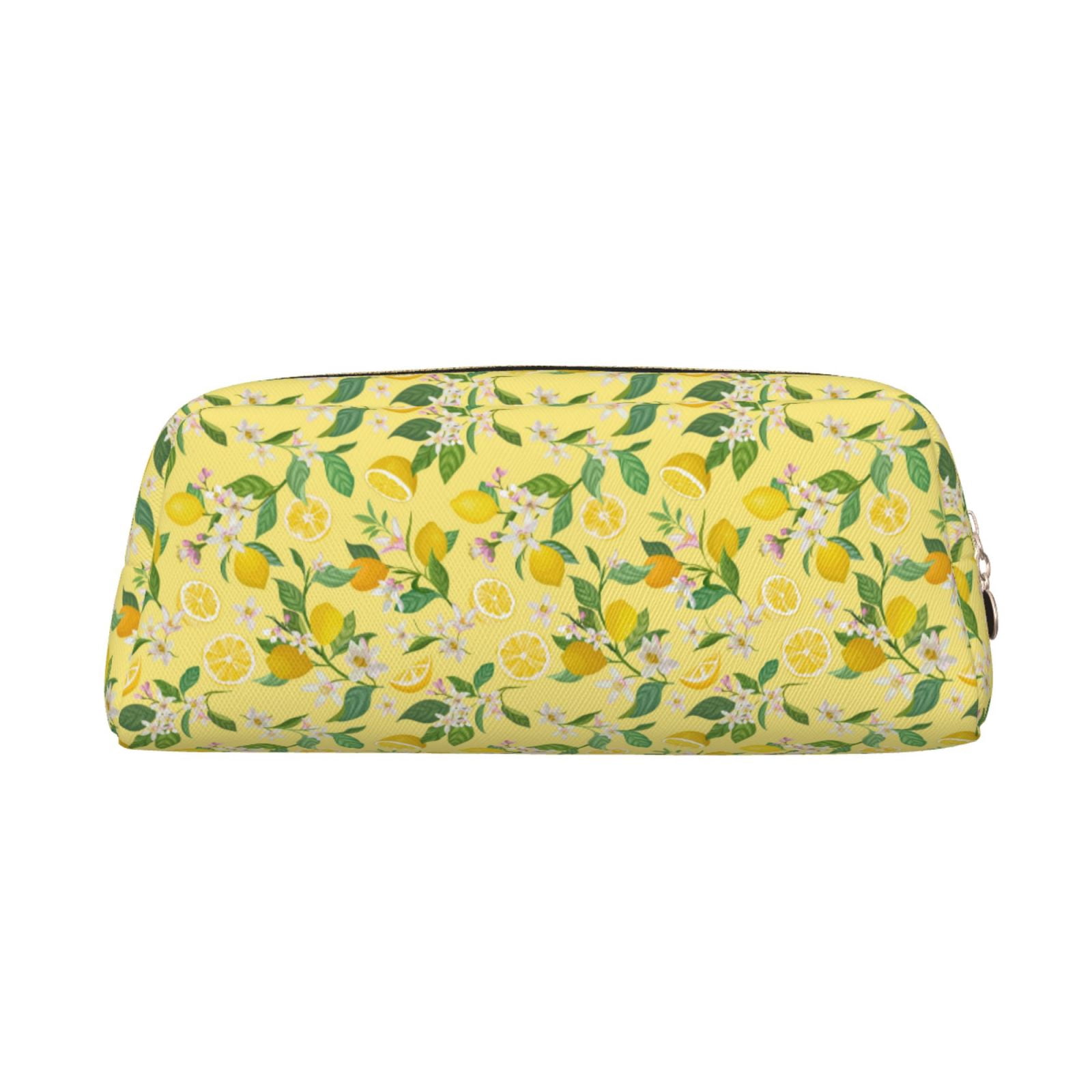 Uemuo Lemon (2) Printed Leather Pencil Case, Pencil Pouch, Portable ...