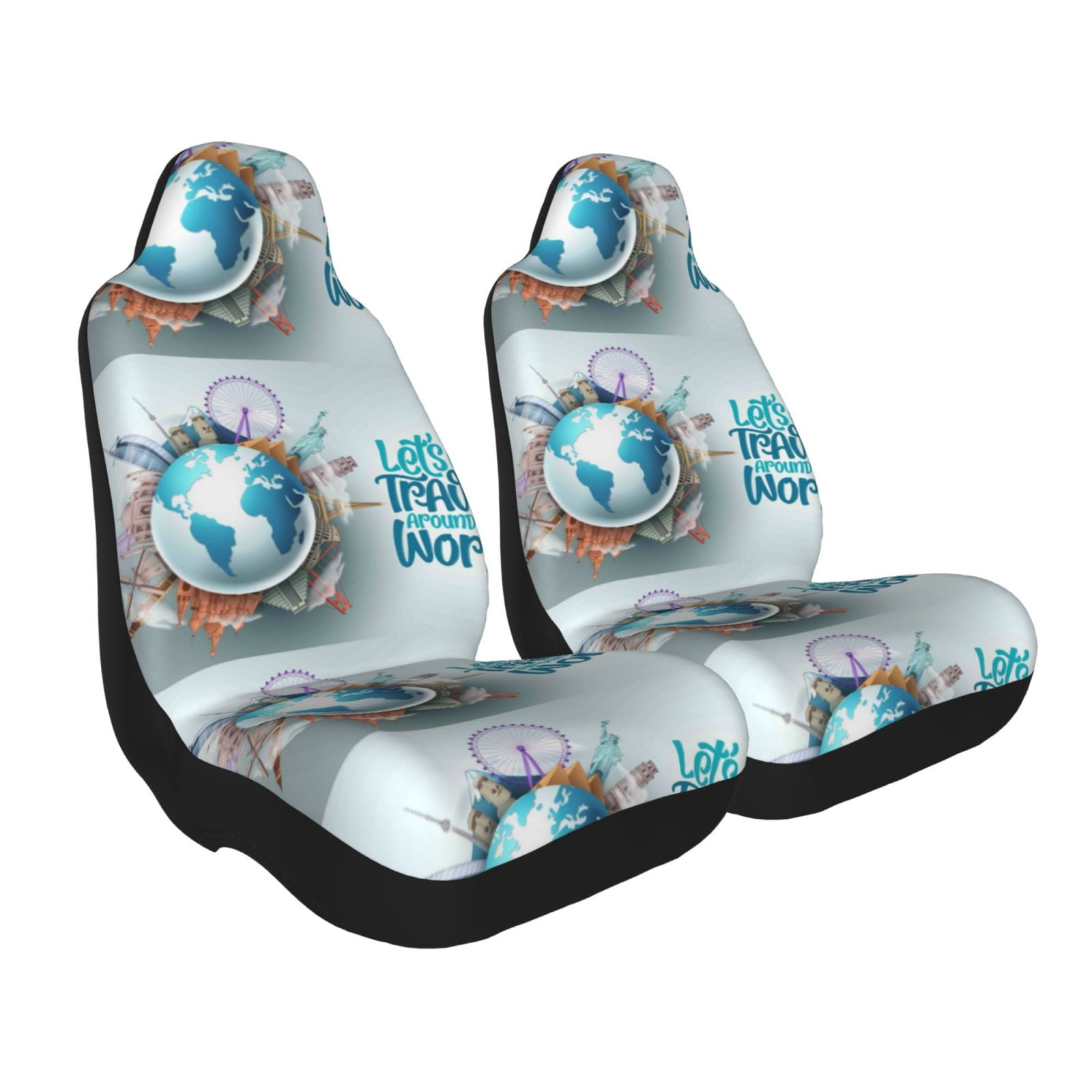 Uemuo Let's go Travel Around the World Pattern Car Seat Covers for ...