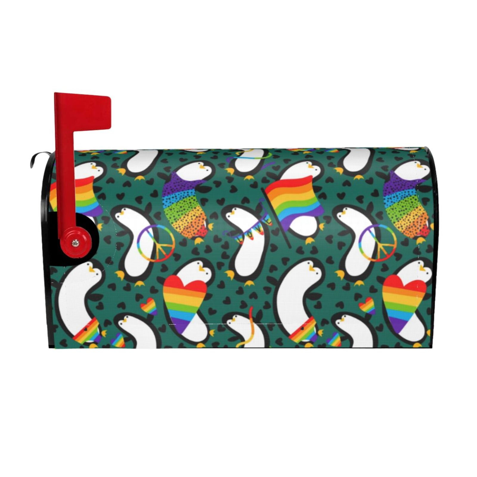 Uemuo Lgbt Penguin Pattern Mailbox Covers Magnetic Standard Mailbox ...