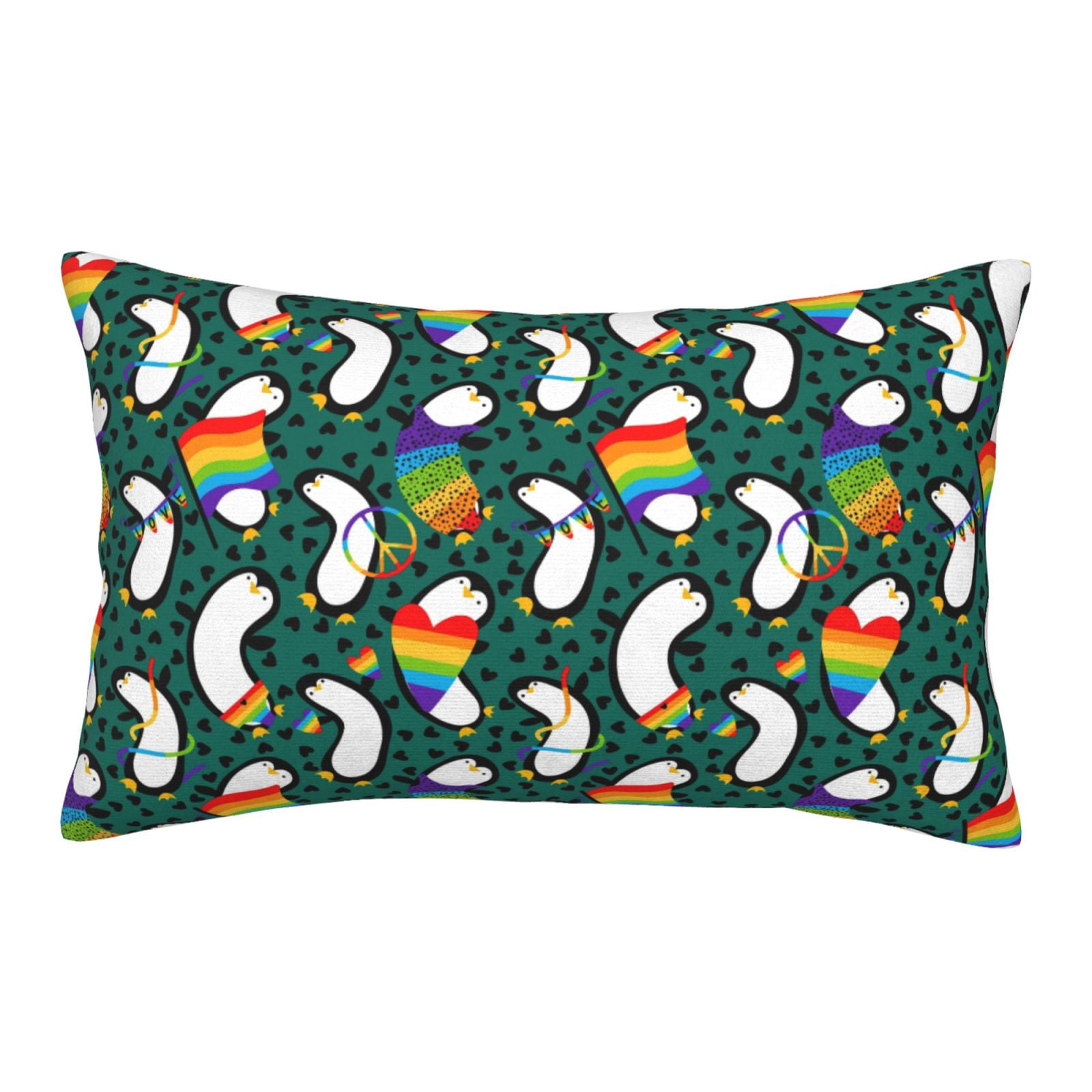 Uemuo Lgbt Penguin Print Throw Pillow Case – Cozy & Soft Cushion Cover ...