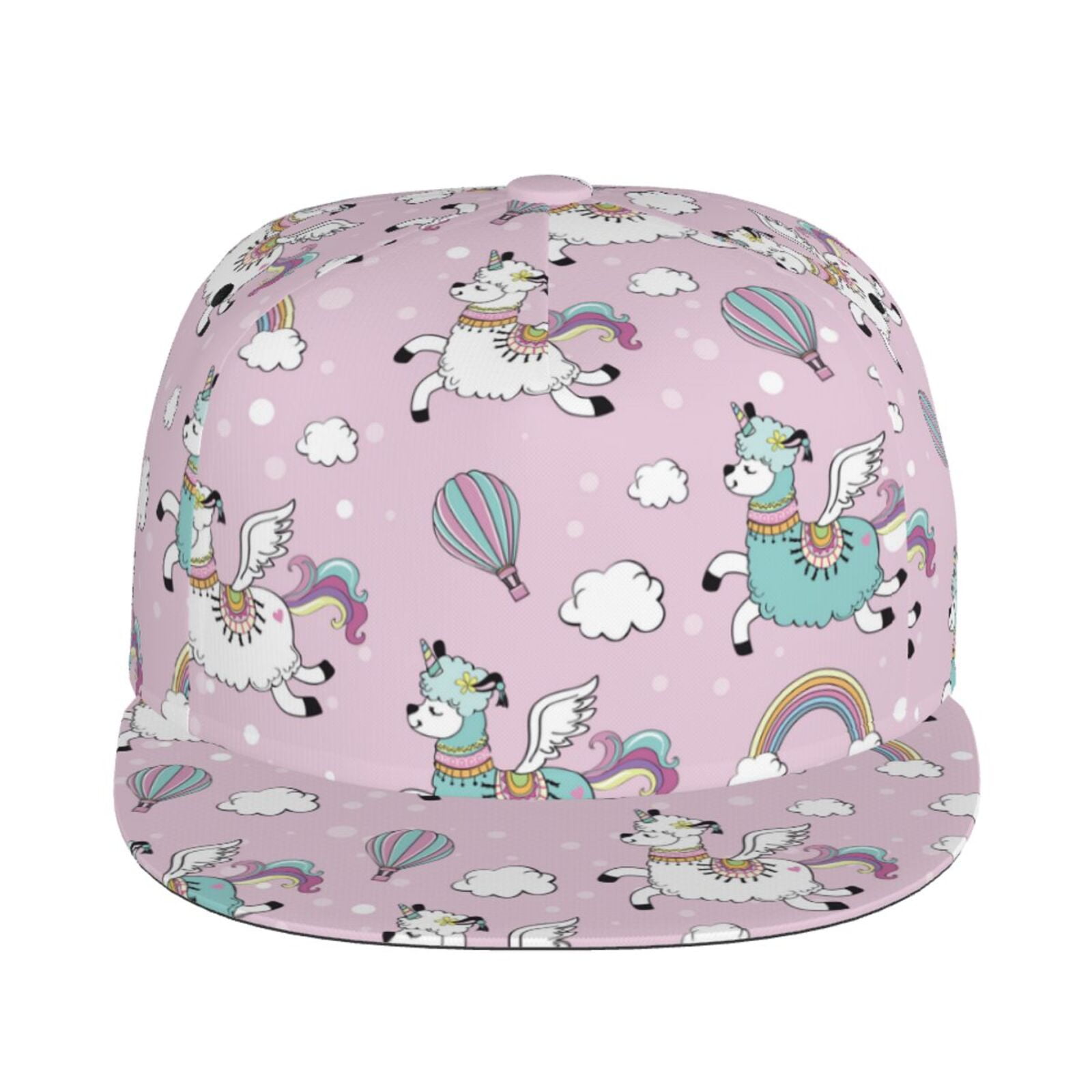 Uemuo Llama Unicorn and Rainbow Pattern Women's Baseball Cap,Straight ...