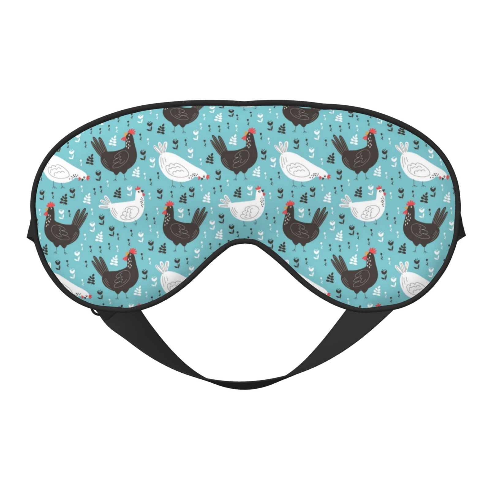 Uemuo Lovely Roosters Pattern Sleep Eye Mask - Light Blocking Sleep ...