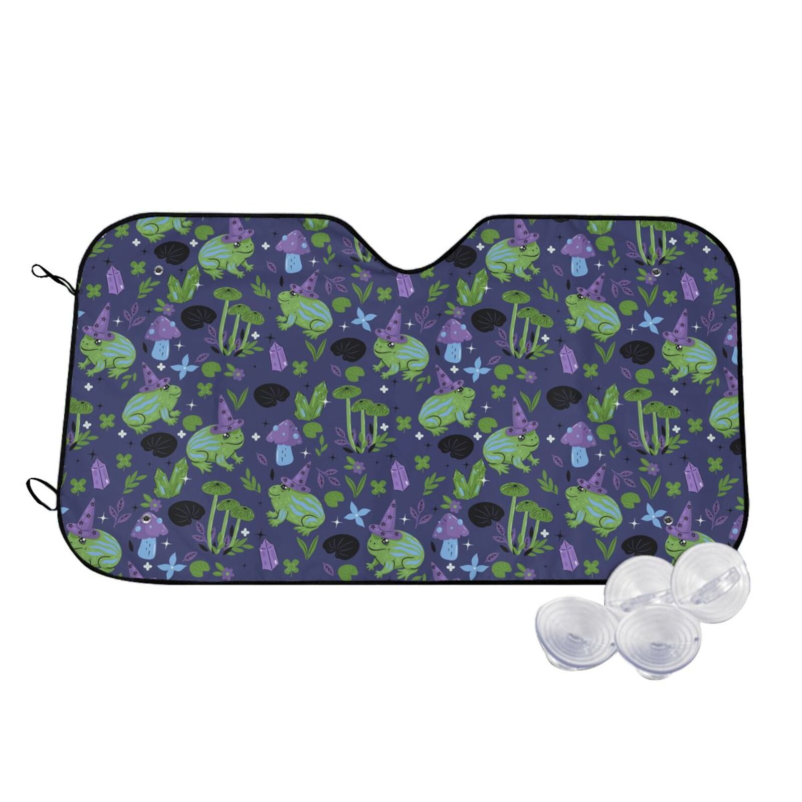 Uemuo Magic Toads in Hats Pattern Accordion Car Windshield Sun Shade ...