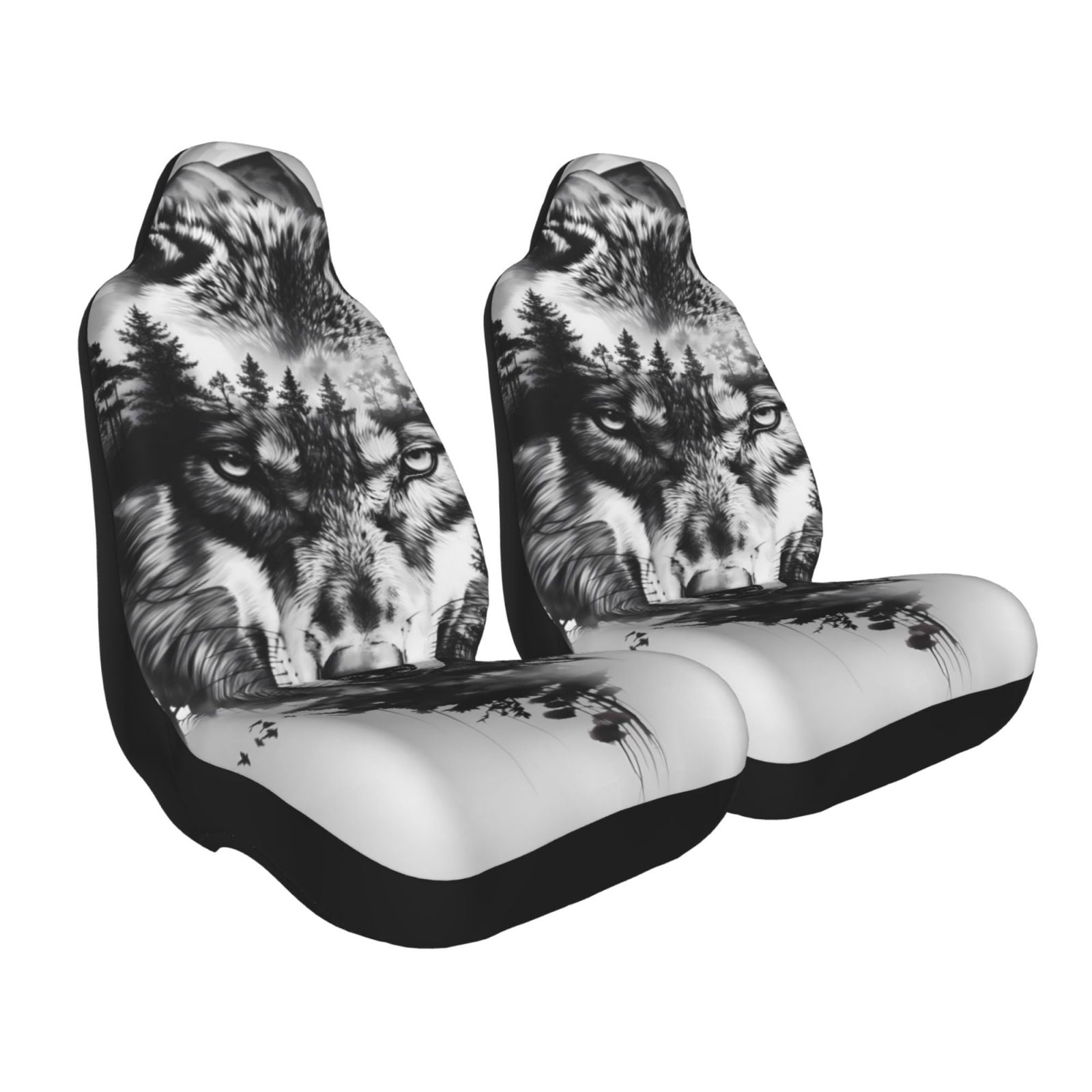 Uemuo Majestic Wolf Landscape Pattern Car Seat Covers for Front Seats ...