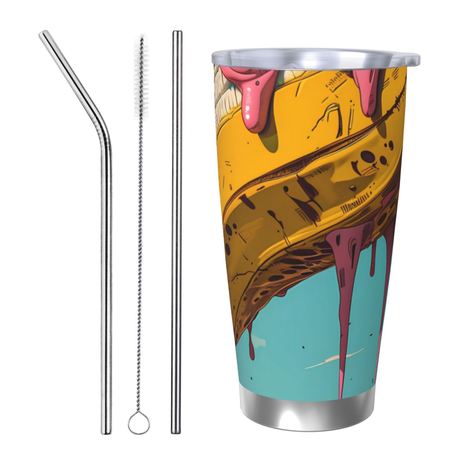 Uemuo Melting Banana Fantasy Print Travel Coffee Mug ,20oz Double ...