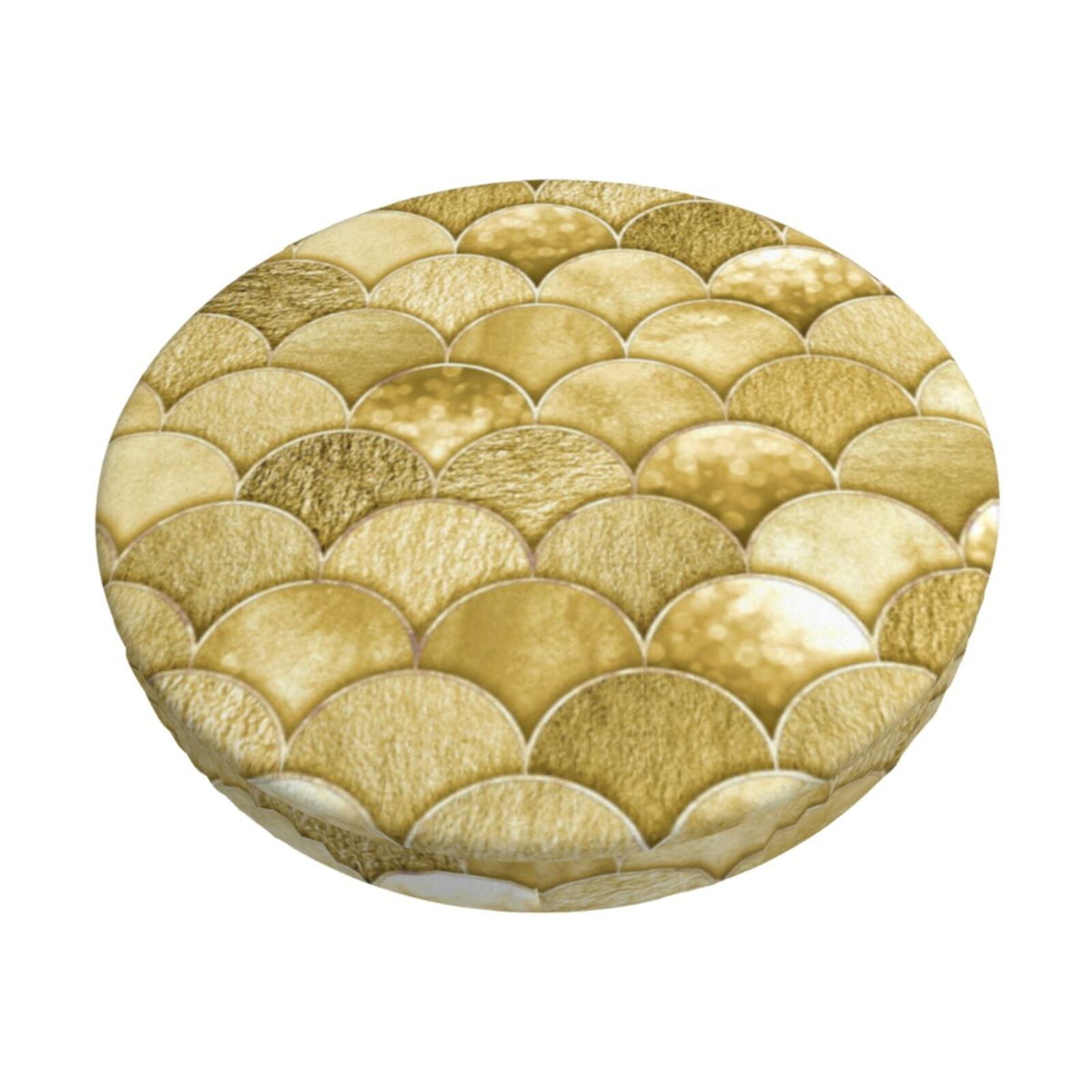 Uemuo Mermaid Fish Scale Pattern Round Bar Stool Seat Covers Washable ...