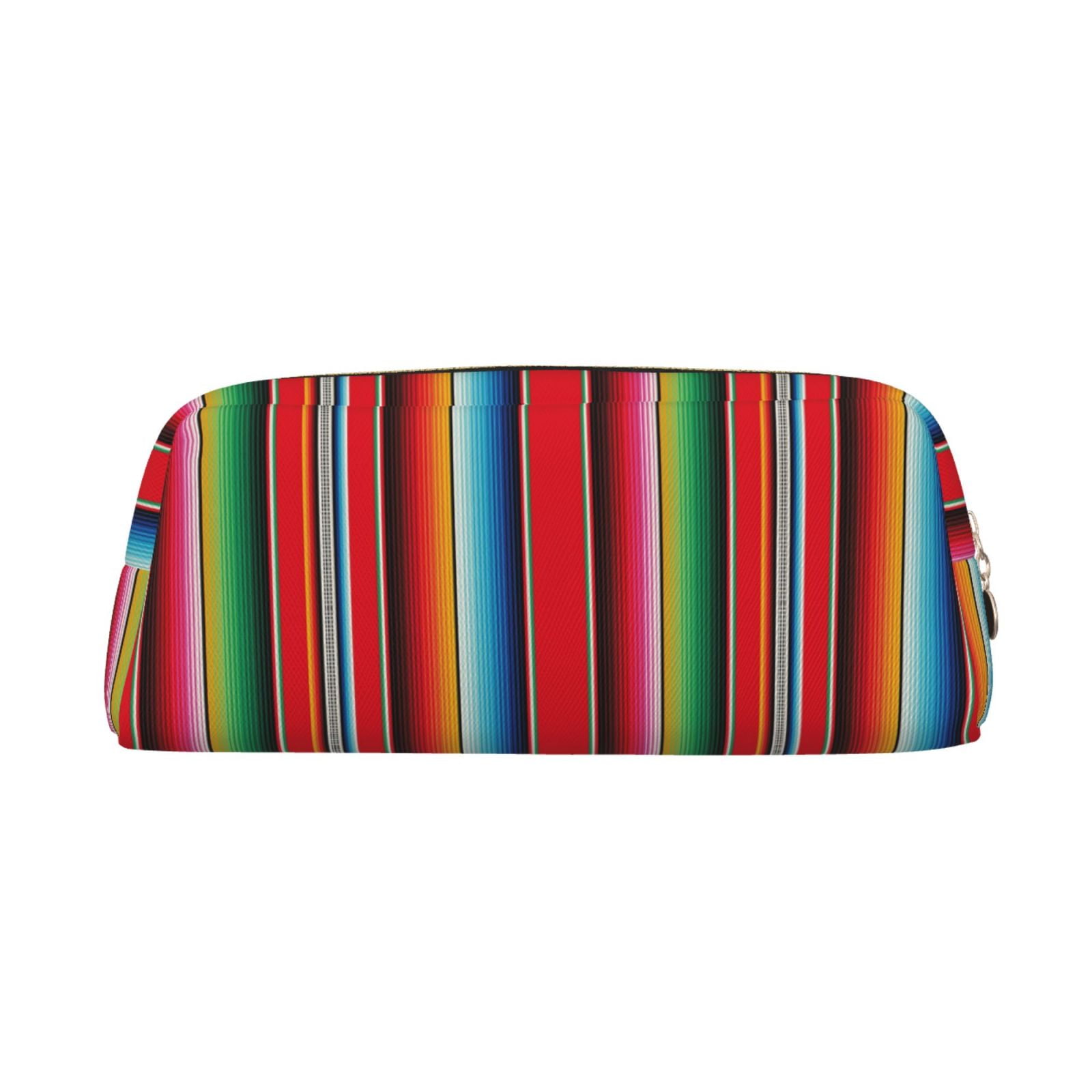 Uemuo Mexican Serape Blanket Stripes Printed Leather Pencil Case ...