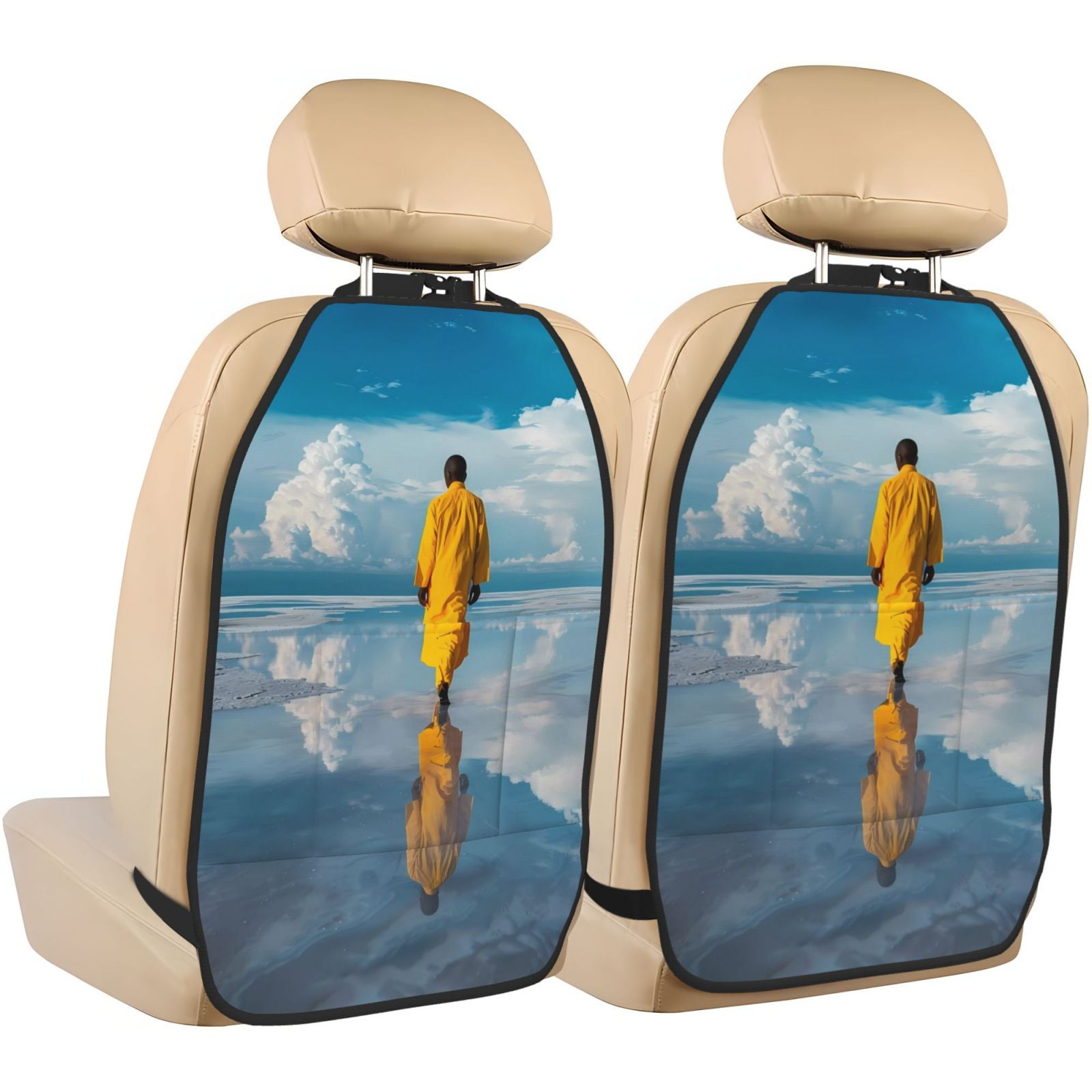 Uemuo Monk Walking On Water Printed Car Back Seat Protector,2 Pcs ...