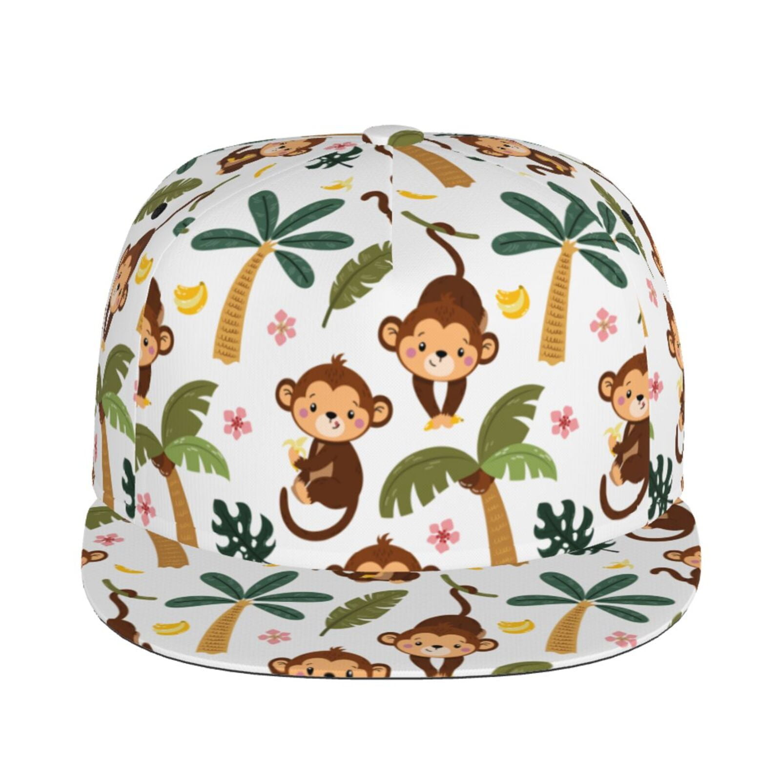 Uemuo Monkeys Swinging from Palms Pattern Women's Baseball Cap,Straight ...
