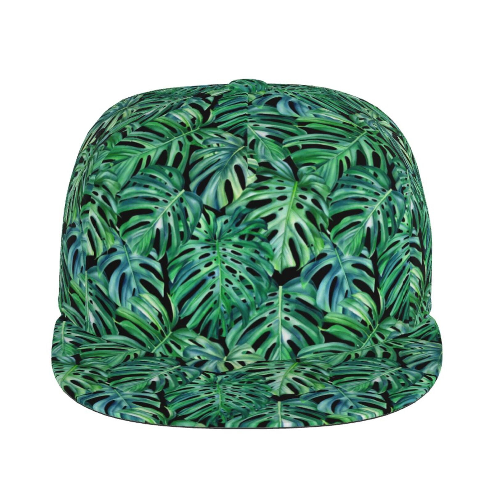Uemuo Monstera Leaves Pattern Women's Baseball Cap,Straight Brim Hat ...