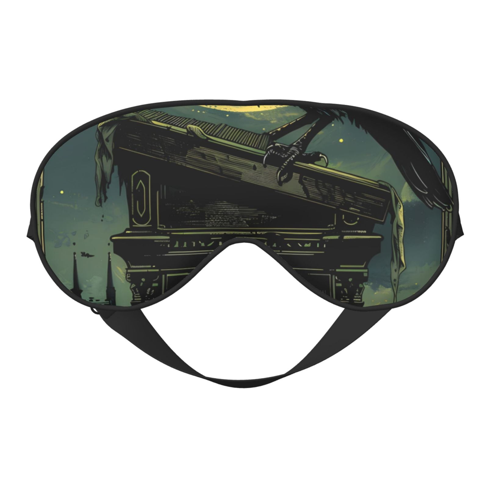 Uemuo MoonNight Sky Crow Pattern Sleep Eye Mask - Light Blocking Sleep ...