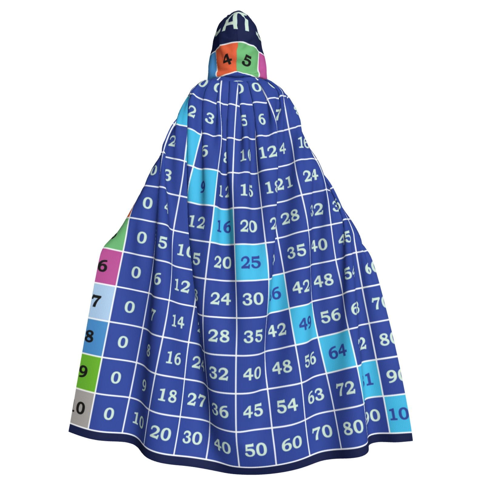 Uemuo Multiplication Table Pattern Hooded Cloak Cape with Hood ...