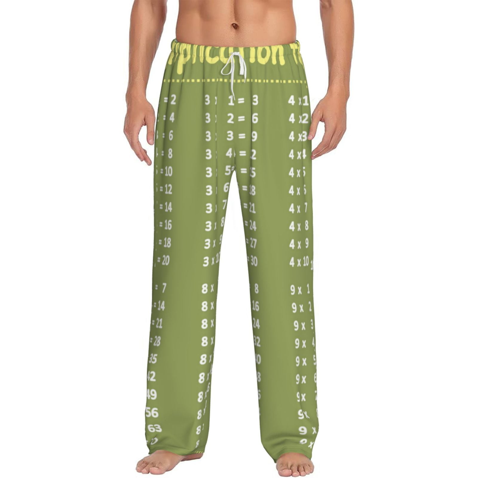 Uemuo Multiplication Table1 Pattern Men's Wide Leg Palazzo Lounge Pants ...