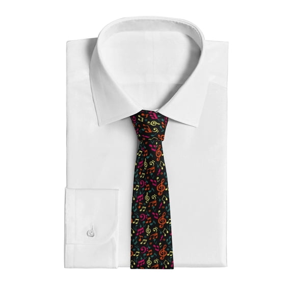 Uemuo Music Notes Pattern Men's Necktie Classic Silk Tie Woven Jacquard ...
