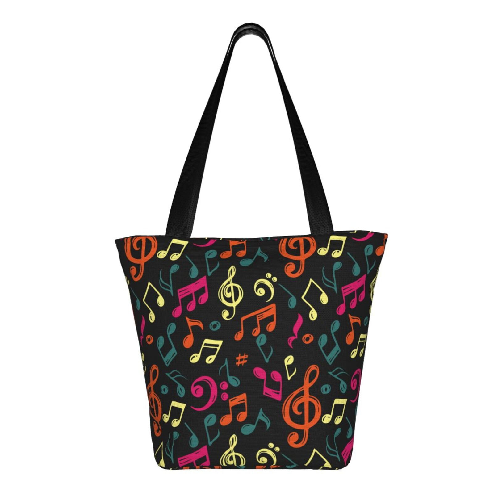 Uemuo Music Notes Print Tote Bags for Women,Large Capacity Corduroy Bag ...
